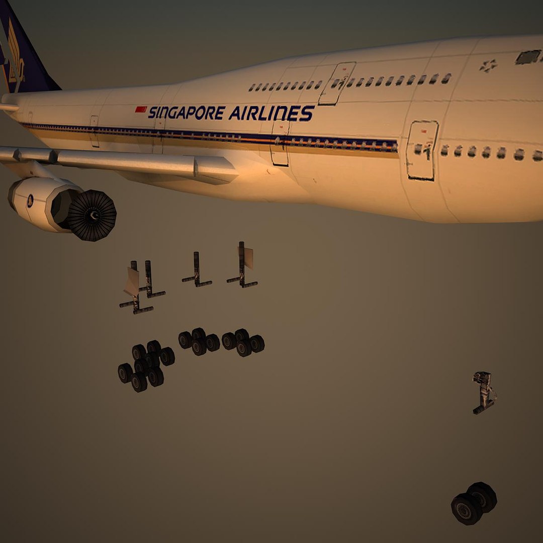 3d Boeing 747-400 Sia Model