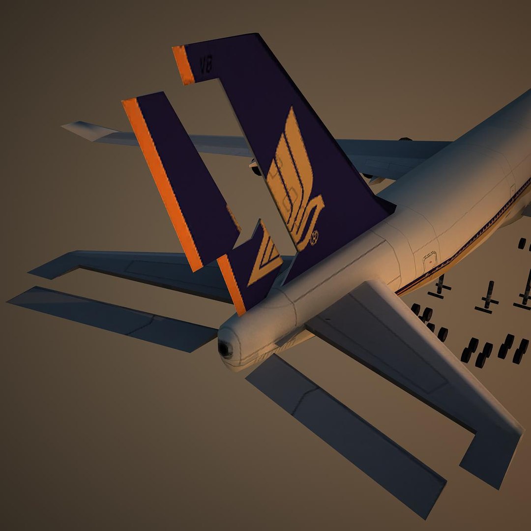 3d Boeing 747-400 Sia Model
