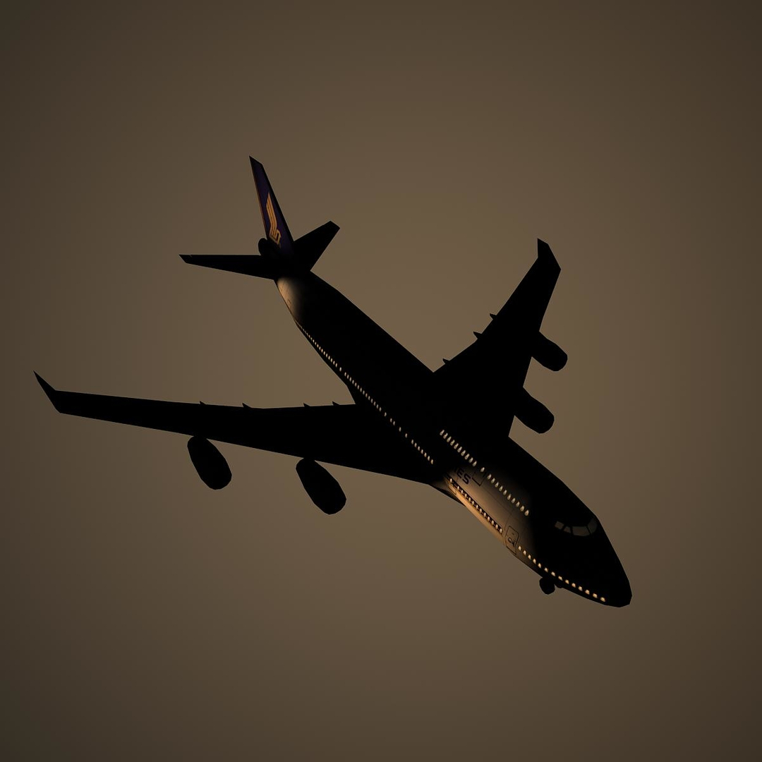 3d Boeing 747-400 Sia Model