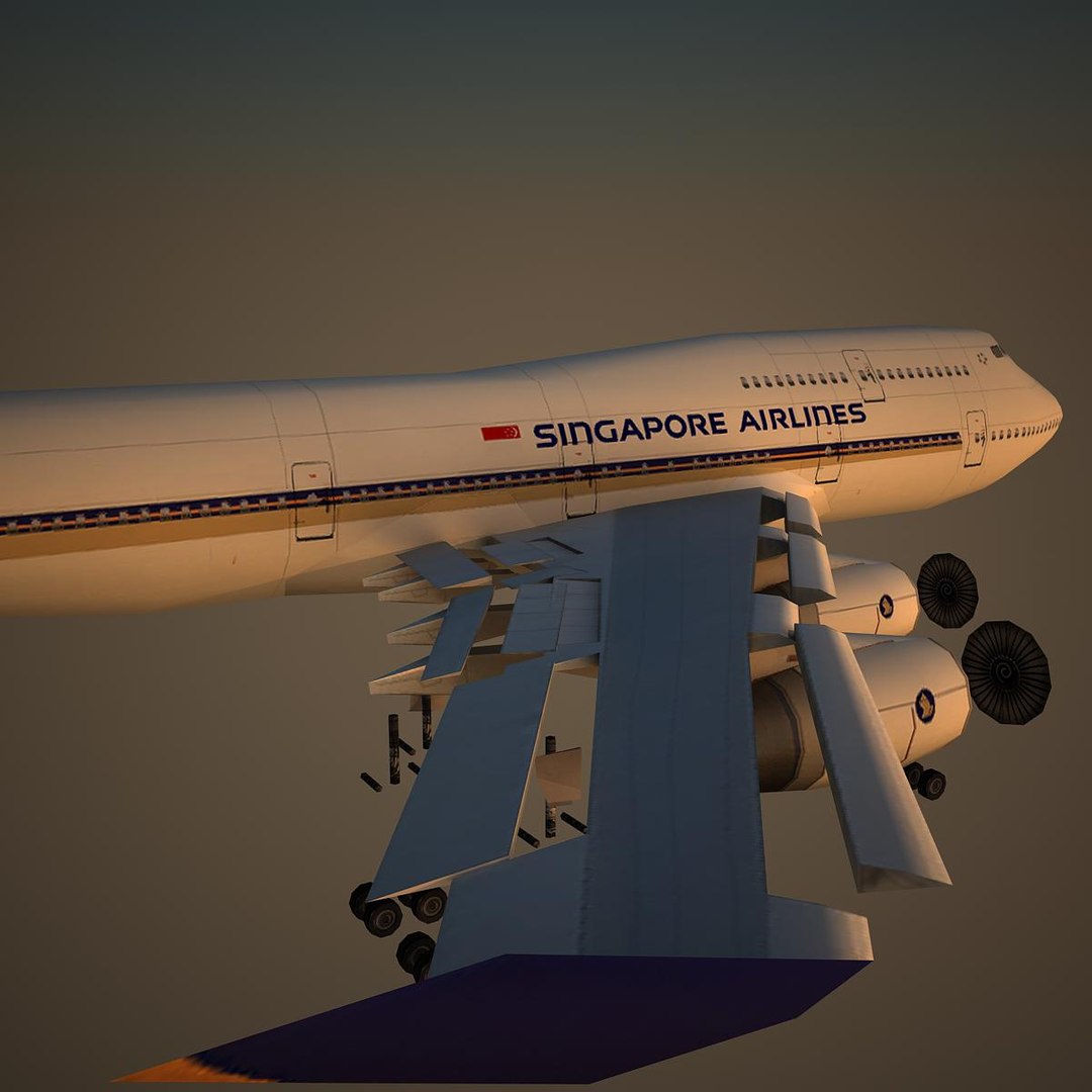 3d Boeing 747-400 Sia Model