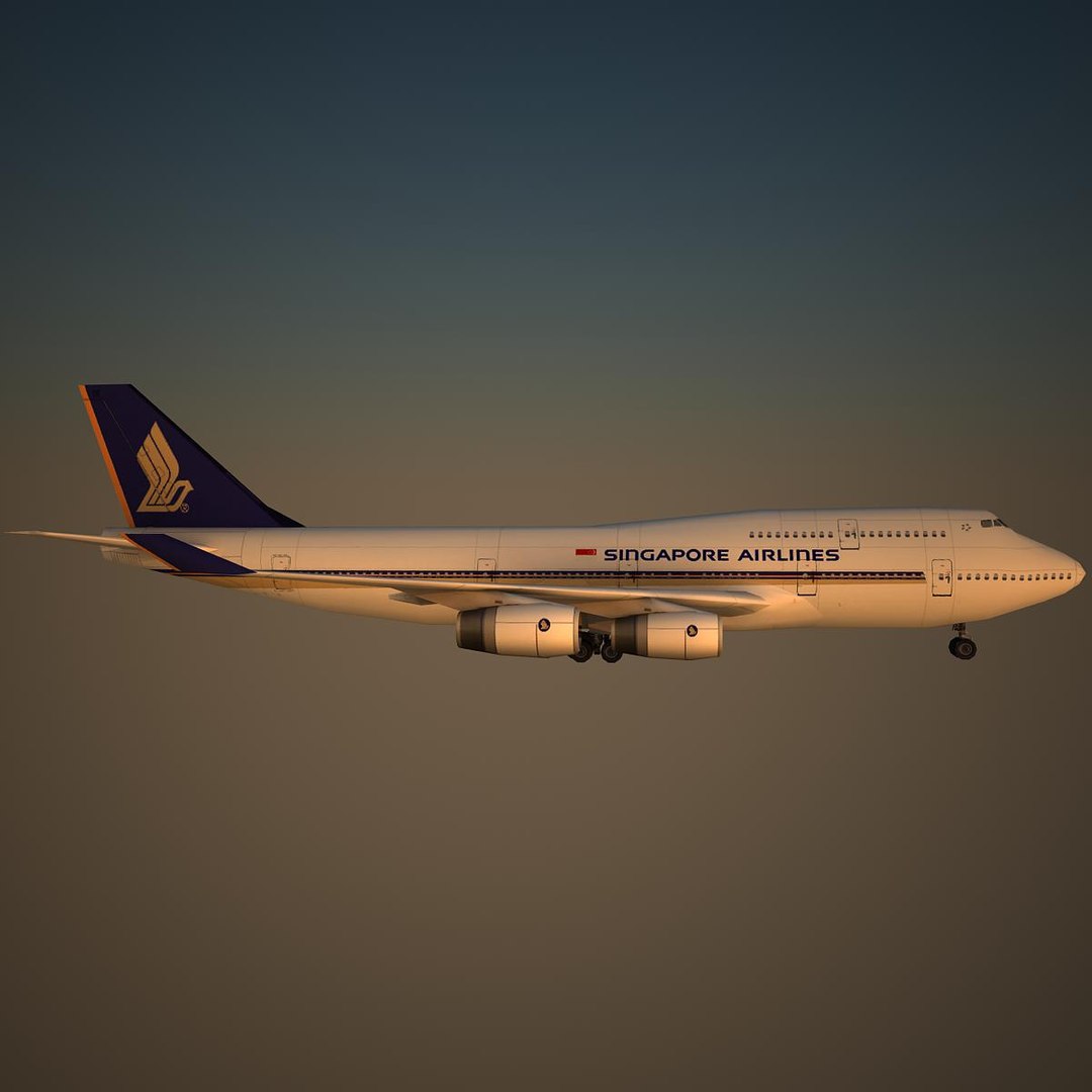 3d Boeing 747-400 Sia Model
