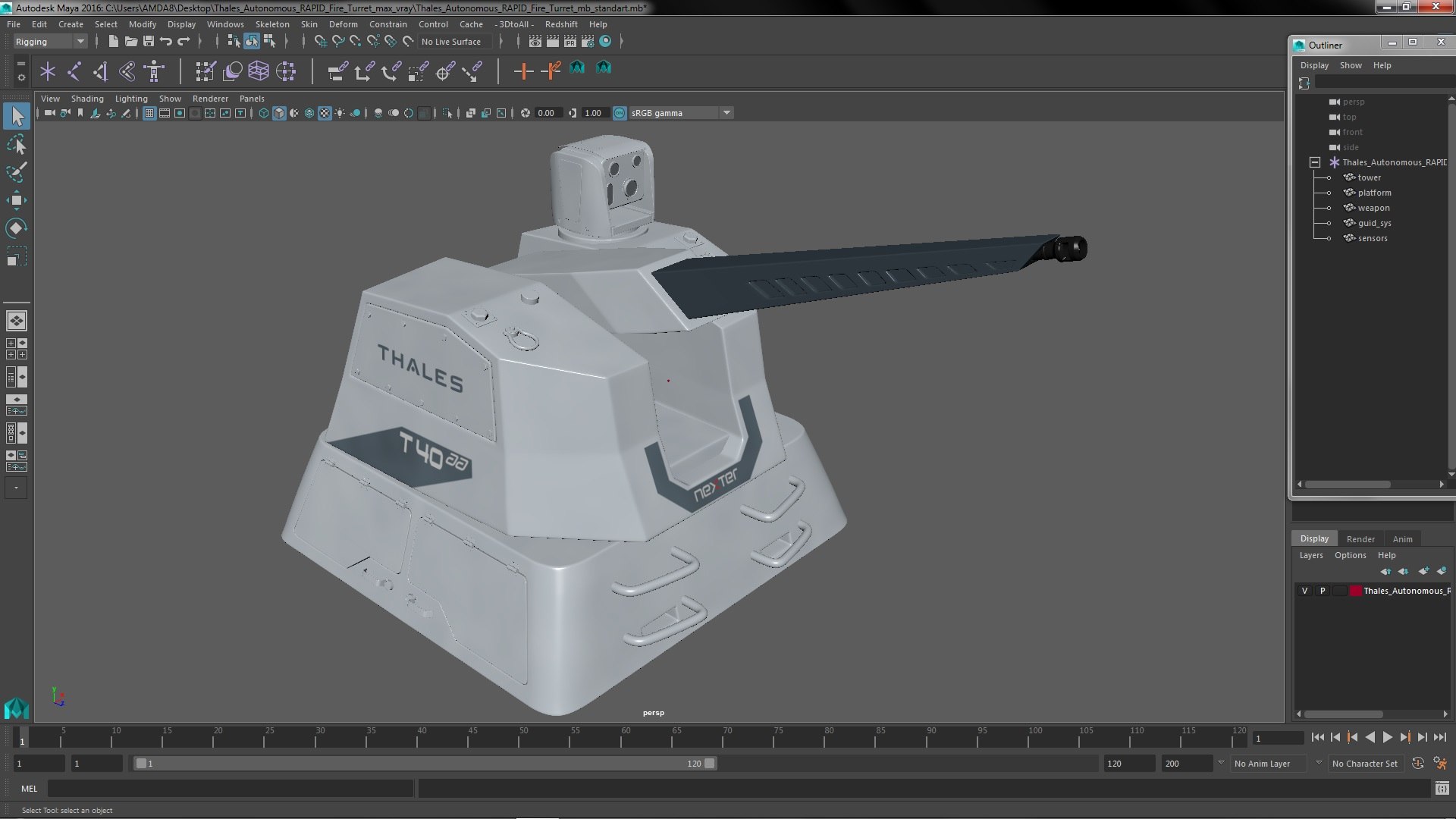 Thales Autonomous RAPID Fire Turret 3D Model - TurboSquid 2002494