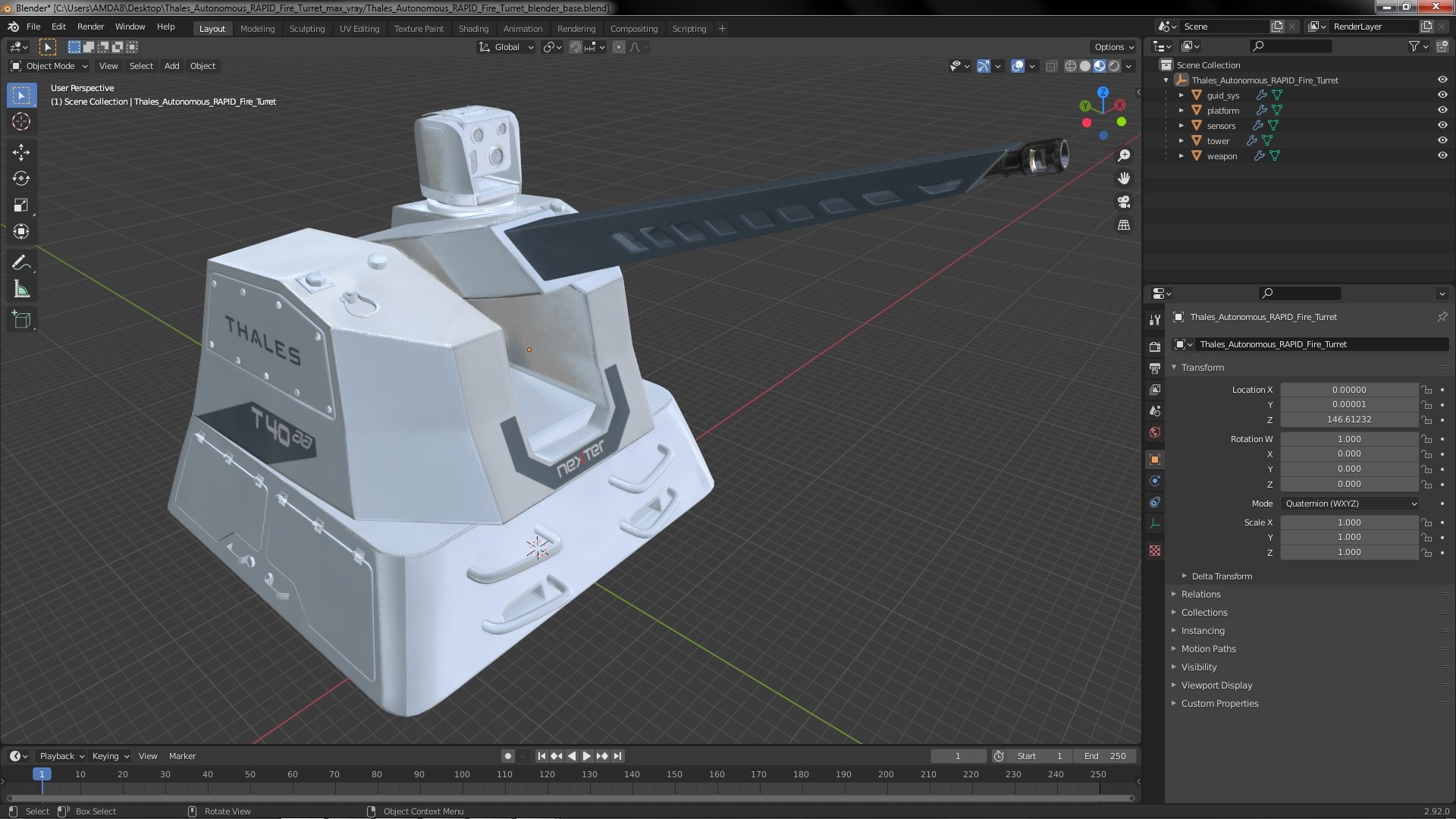 Thales Autonomous RAPID Fire Turret 3D model - TurboSquid 2002494