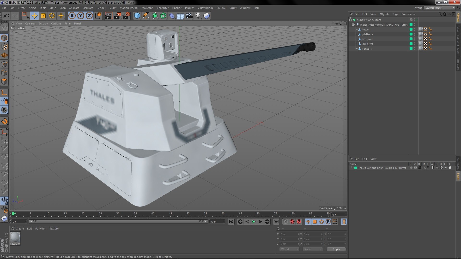 Thales Autonomous RAPID Fire Turret 3D Model - TurboSquid 2002494
