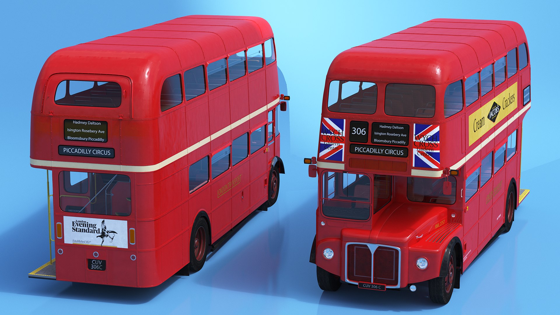 3D London Double Decker Bus Rigged - TurboSquid 2289588
