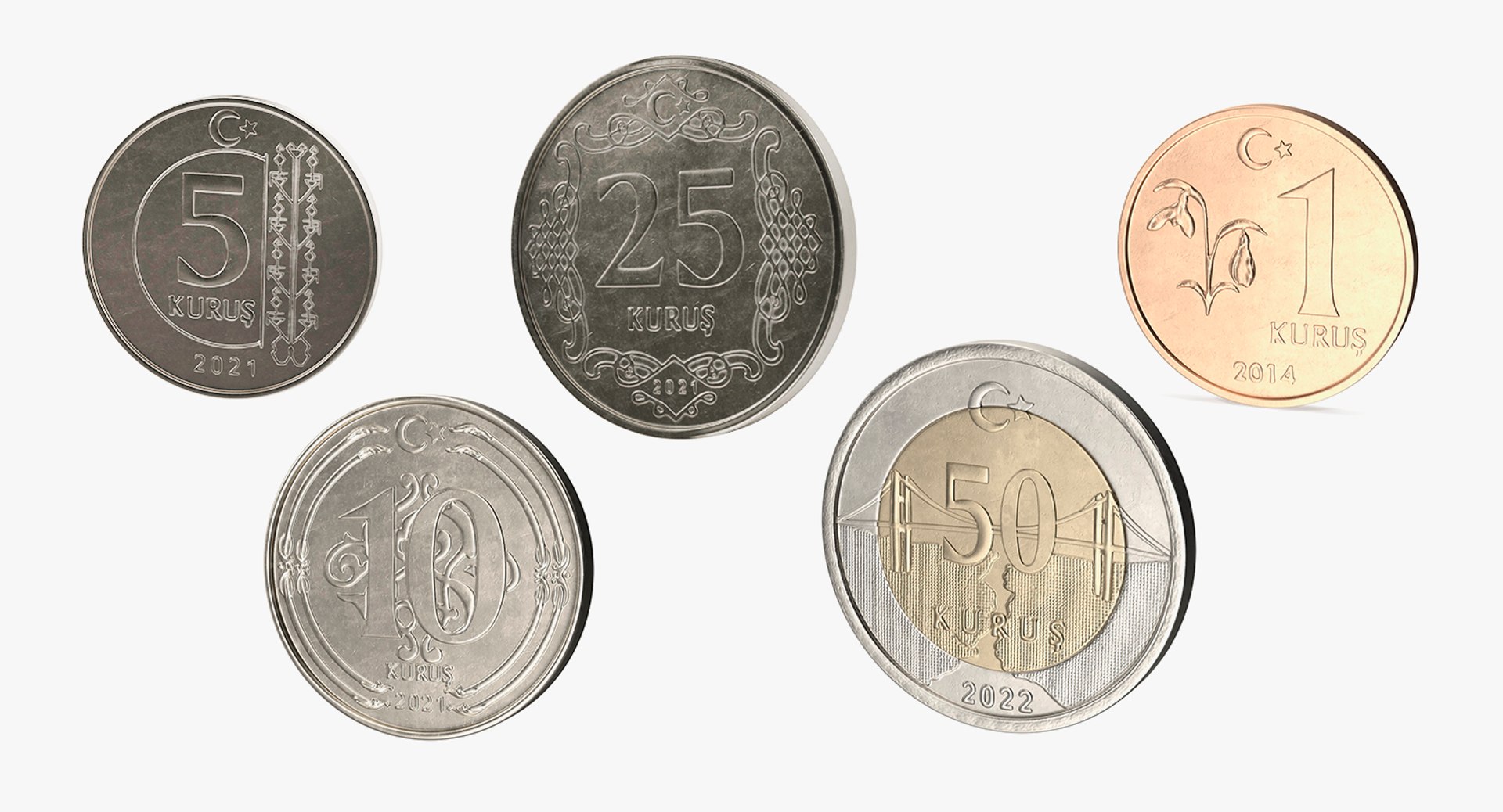 Turkey Coins Collection 4 3D model - TurboSquid 2087355