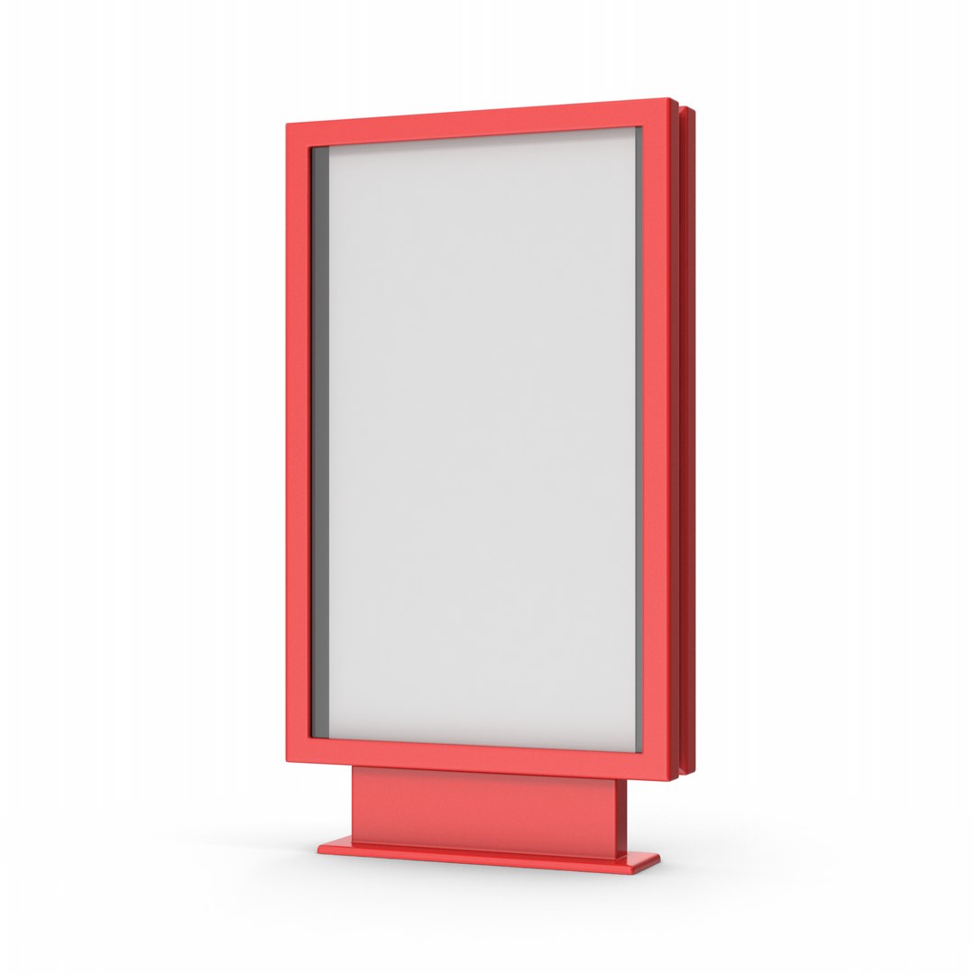 3D Red Billboard Model - TurboSquid 1928586