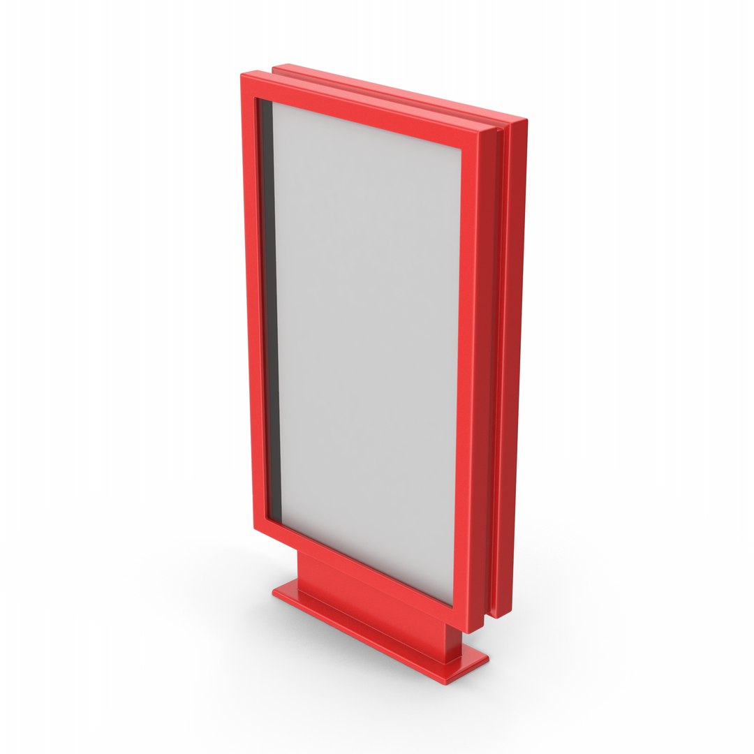 3D Red Billboard Model - TurboSquid 1928586