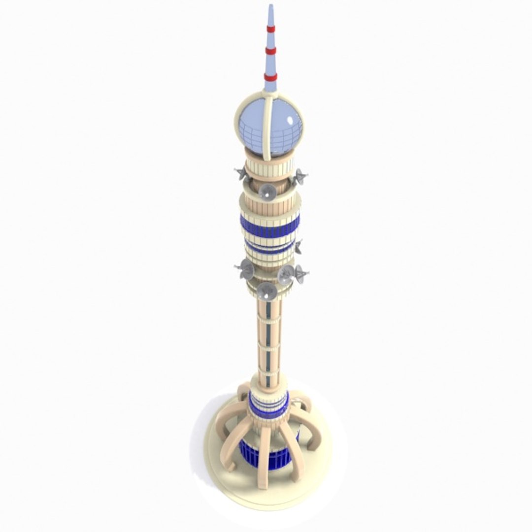 Cartoon Radio Tower 3d Ma