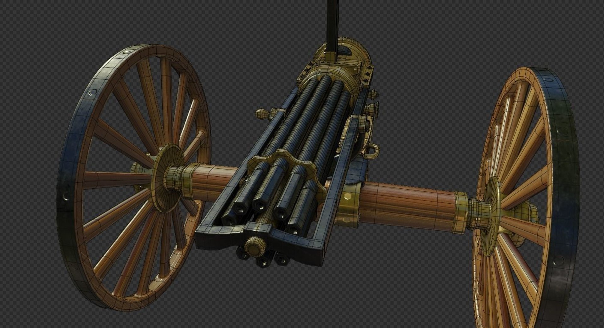 3D Gatling Gun Model - TurboSquid 1624331