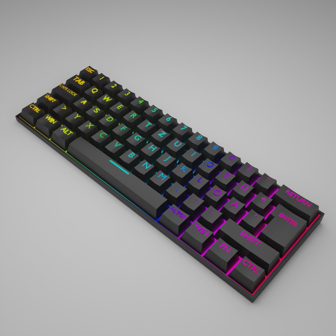 3D RGB Gaming Keyboard - TurboSquid 1997334