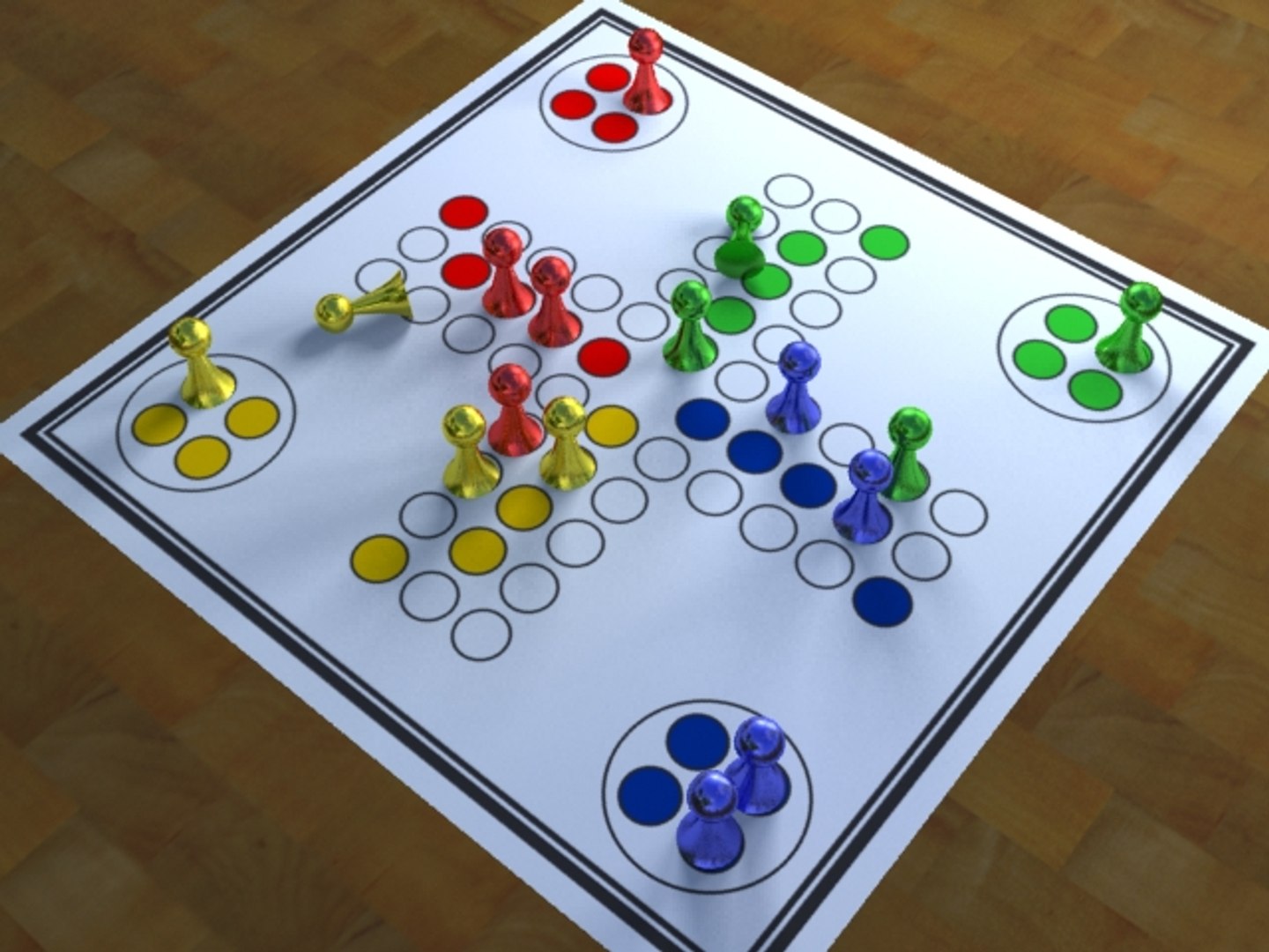 3d Model Of Ludo Board Boardgames