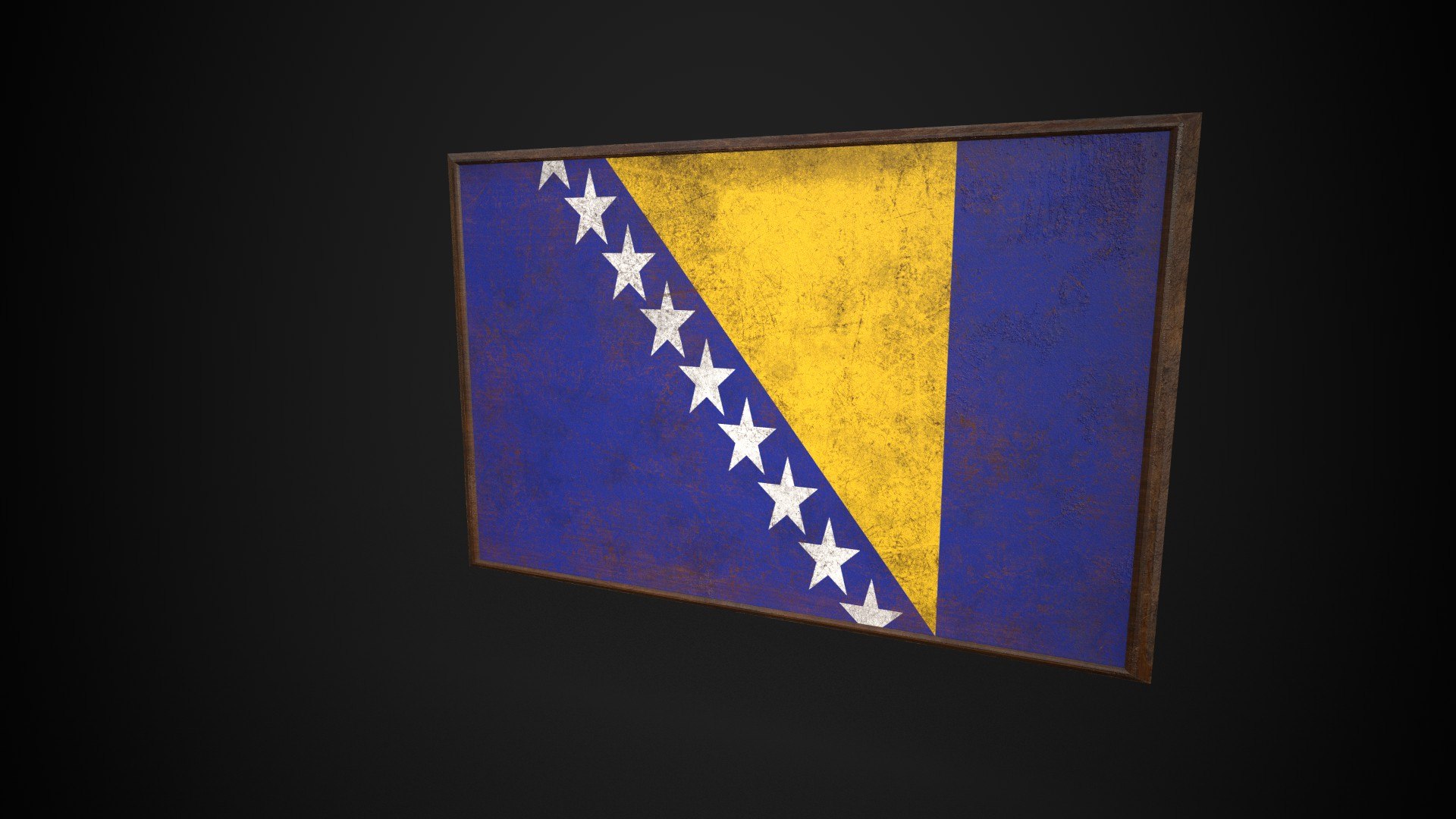3D Old Picture Frame With Bosnia And Herzegovina Flag Model ...