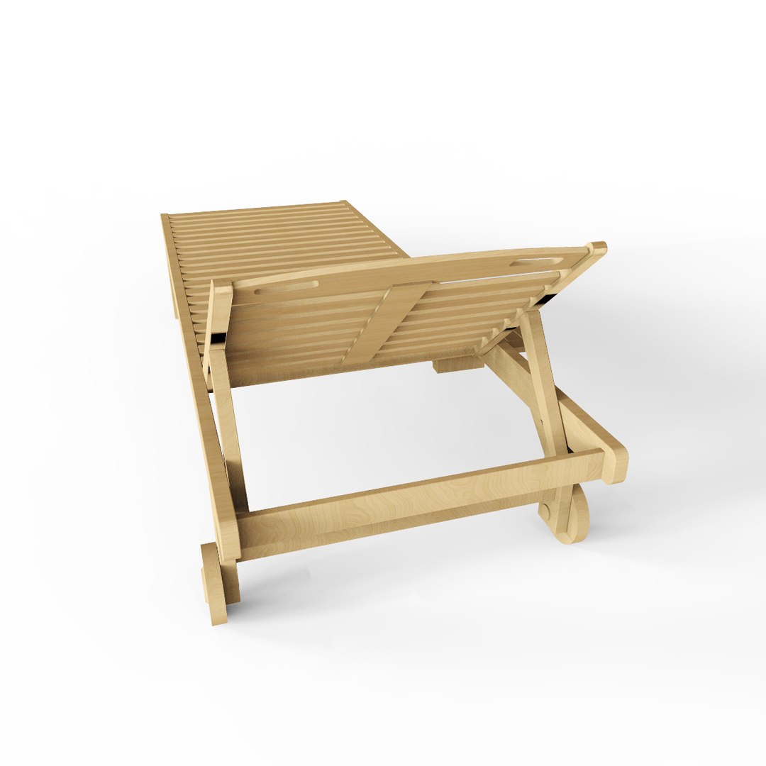 Long Lawn Chair 3d Obj