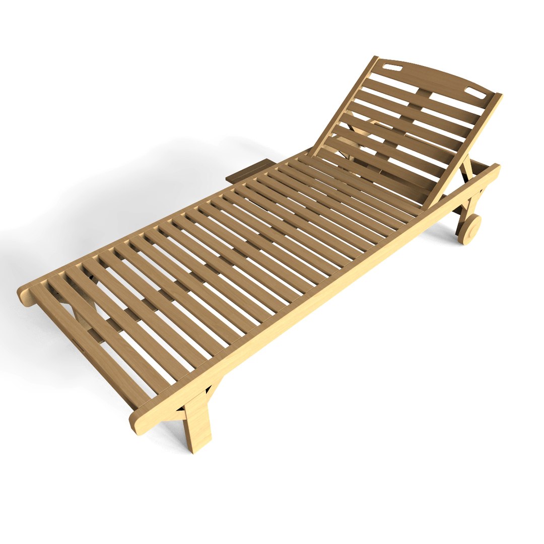 Long Lawn Chair 3d Obj