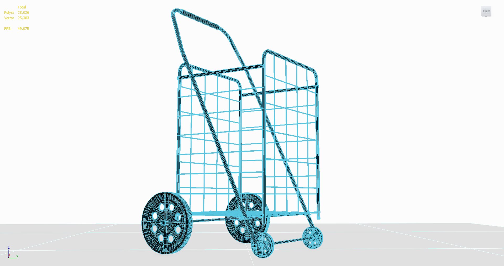 Rolling Utility Cart 3d Model