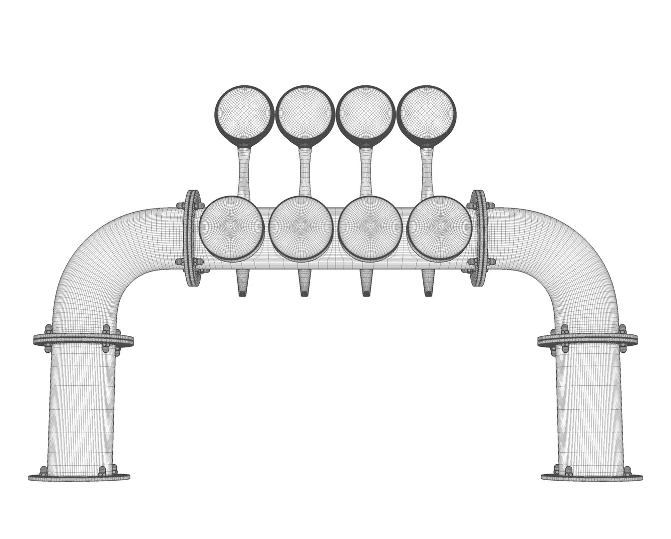 3D Copper Multi Beer Draught Tap Model - TurboSquid 2154754
