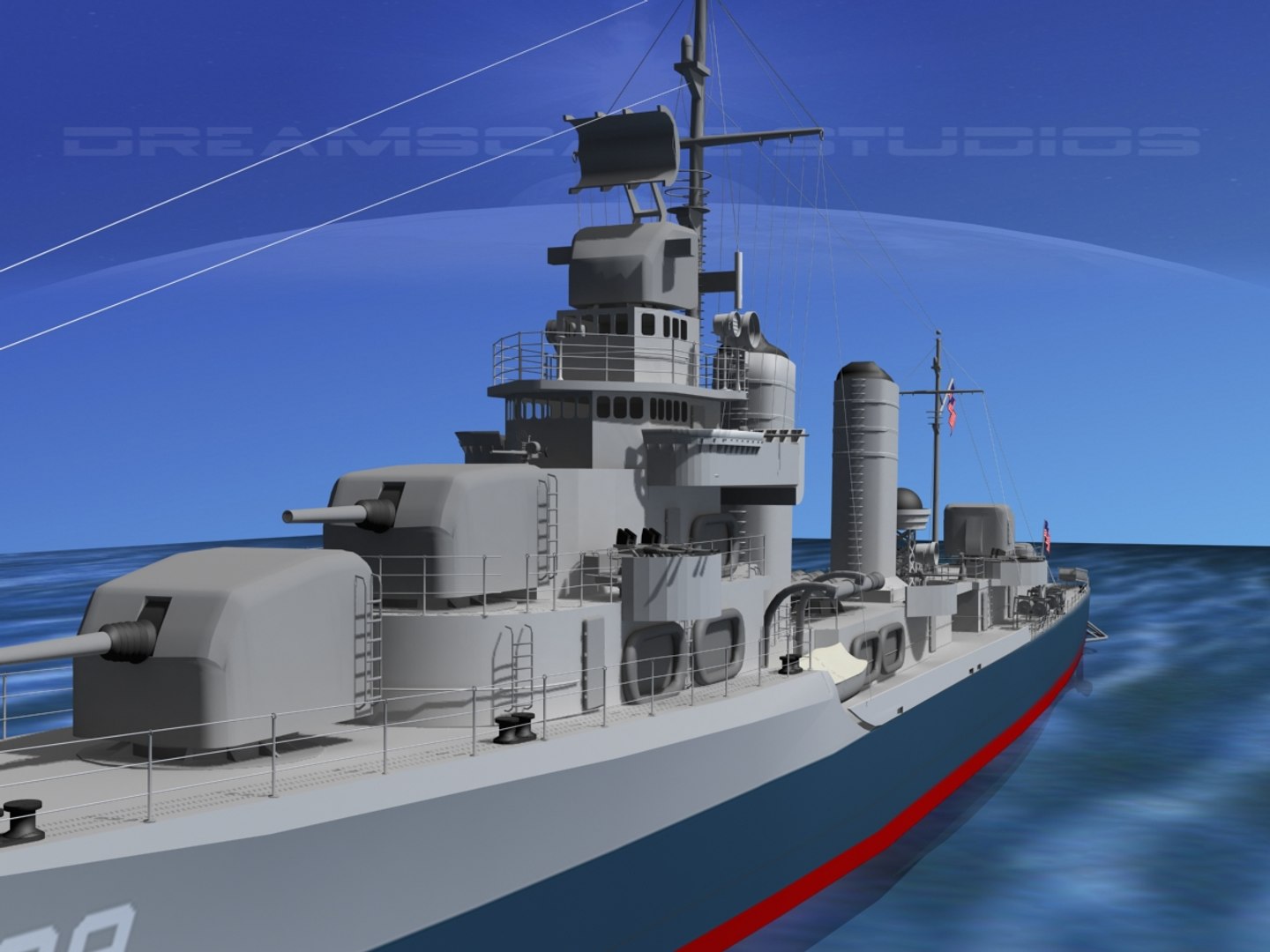 Anti-aircraft Class Destroyers 3d Max