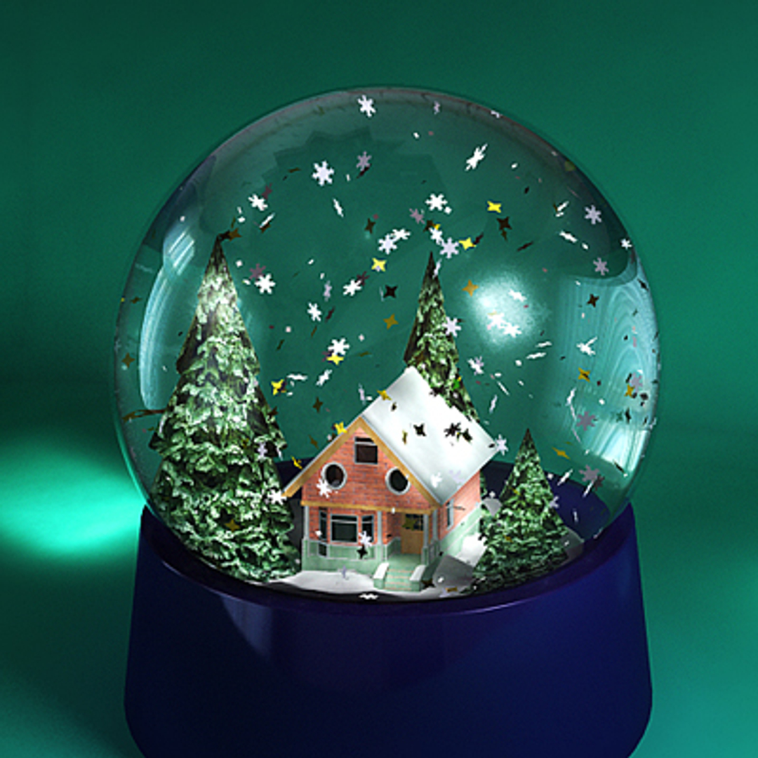 snow globe house 3d model