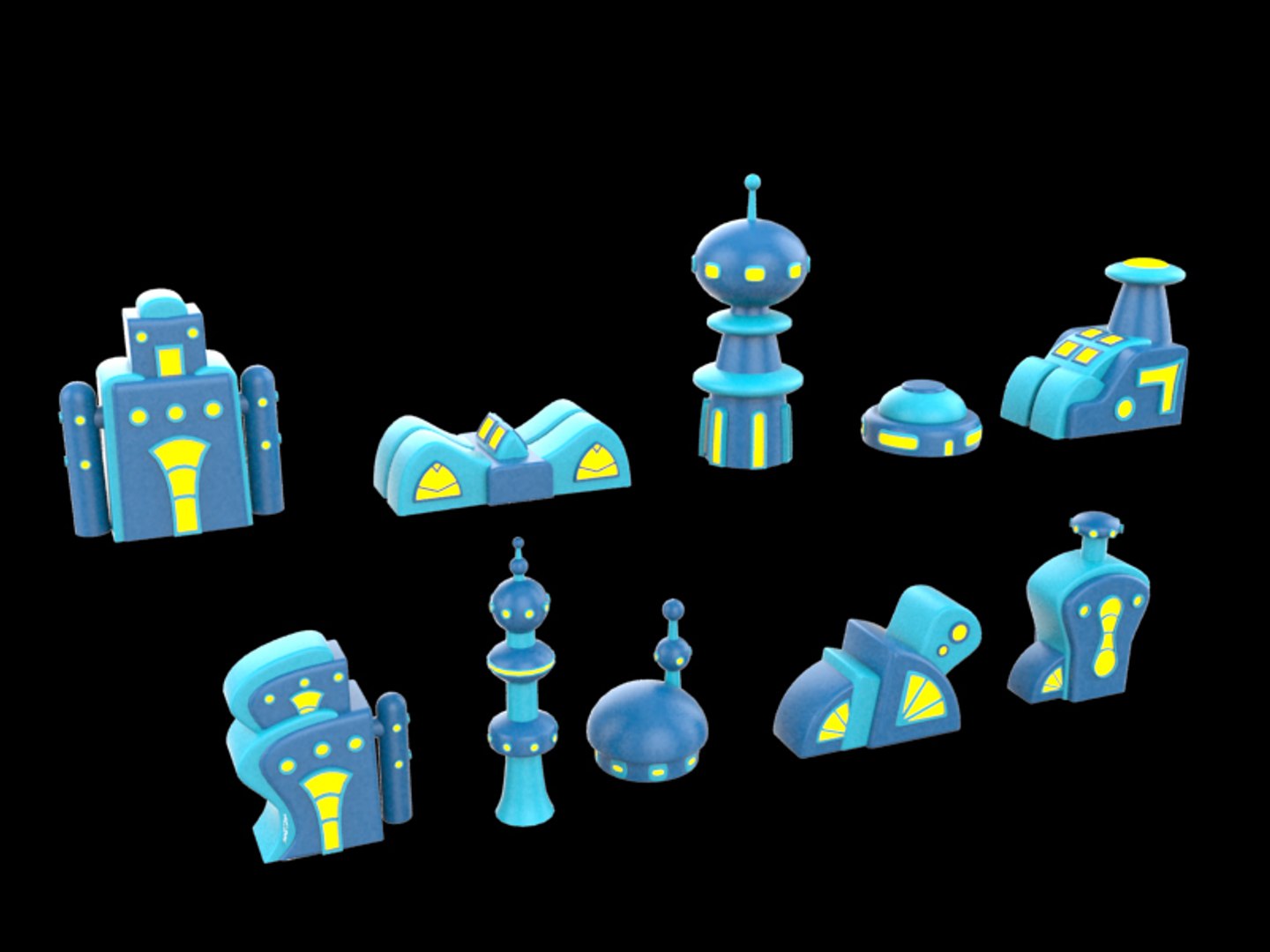 10 Toon Buildings Max