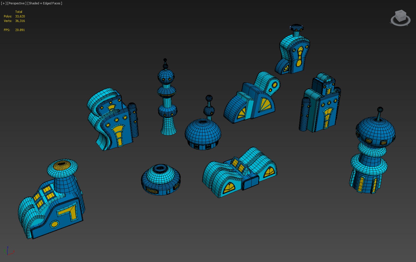 10 Toon Buildings Max