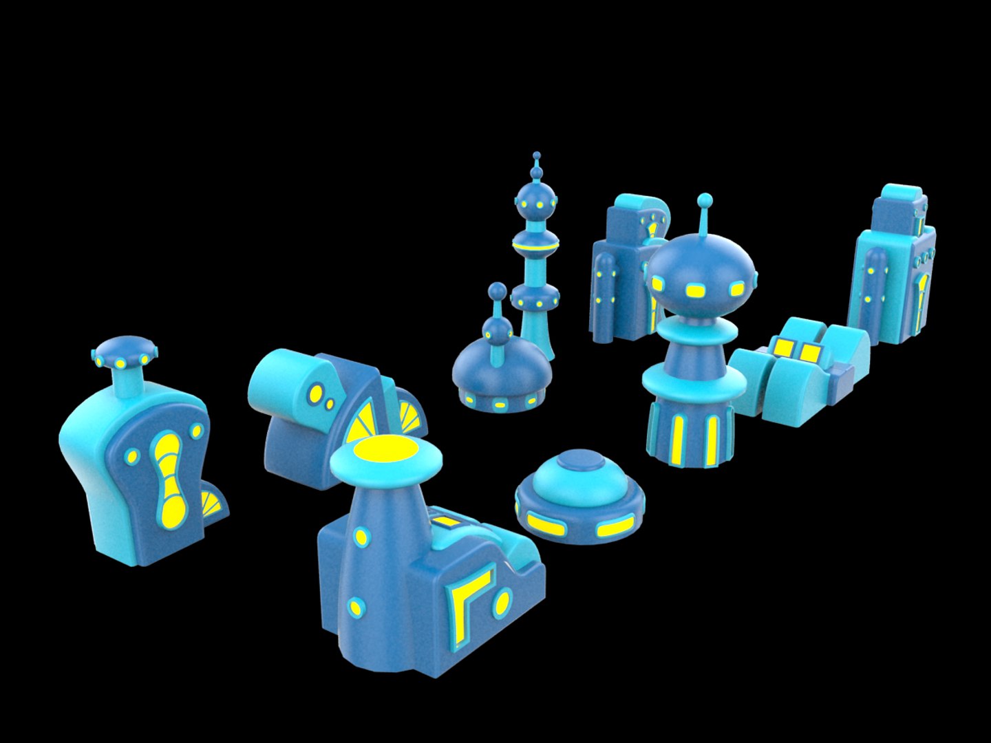10 Toon Buildings Max