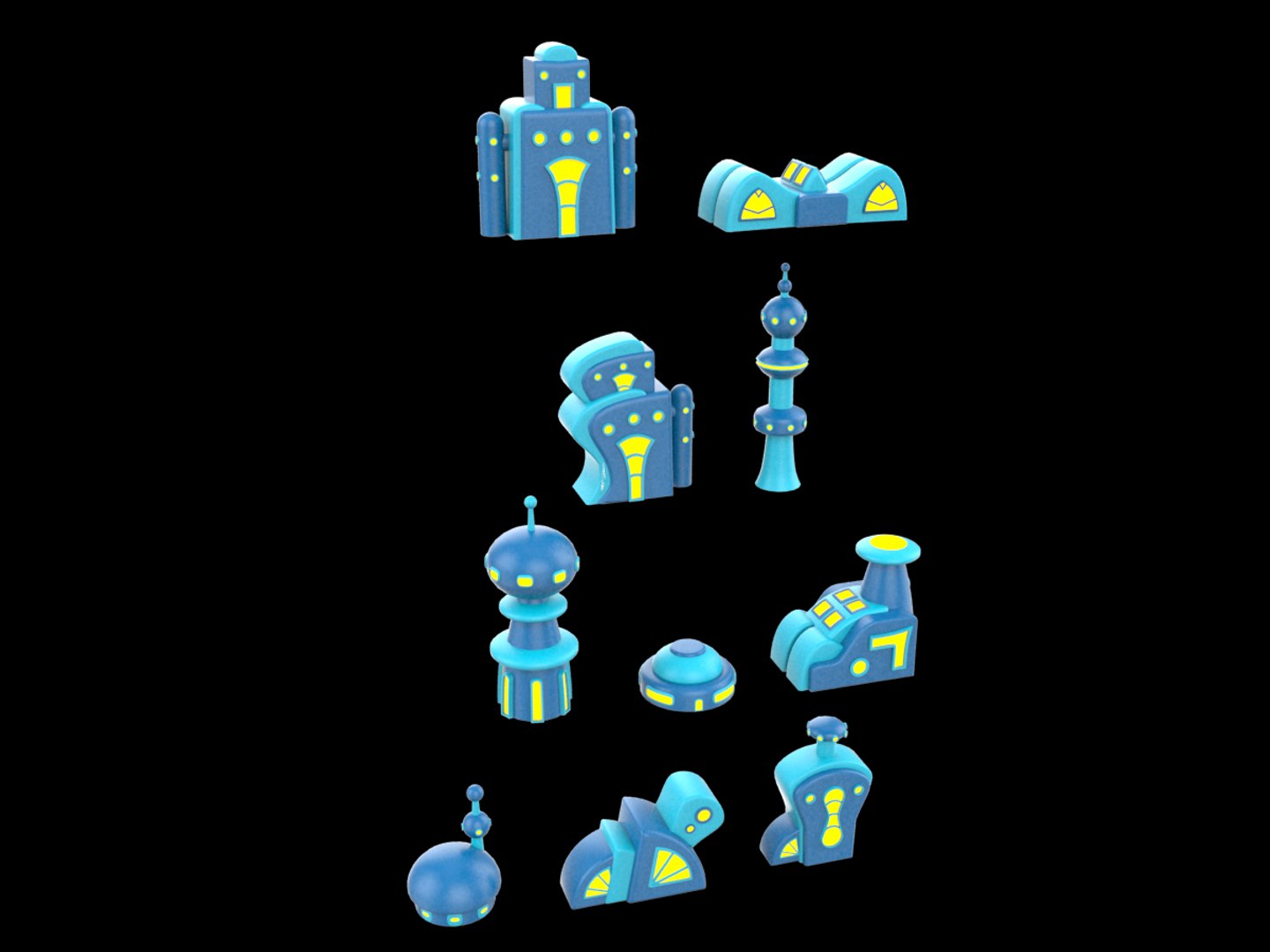 10 Toon Buildings Max