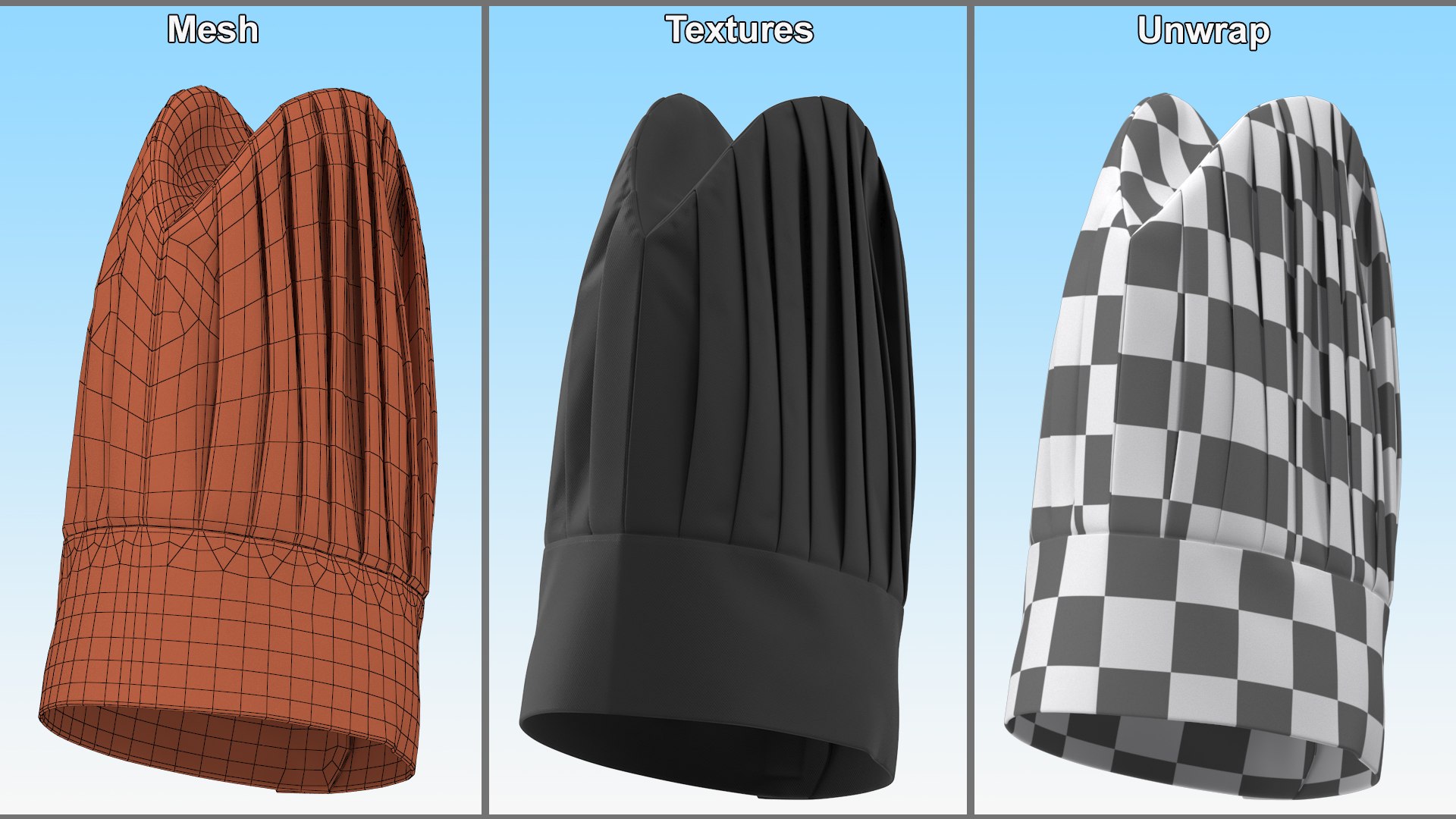 Black Tall Chef Hat 3D Model - TurboSquid 2256077