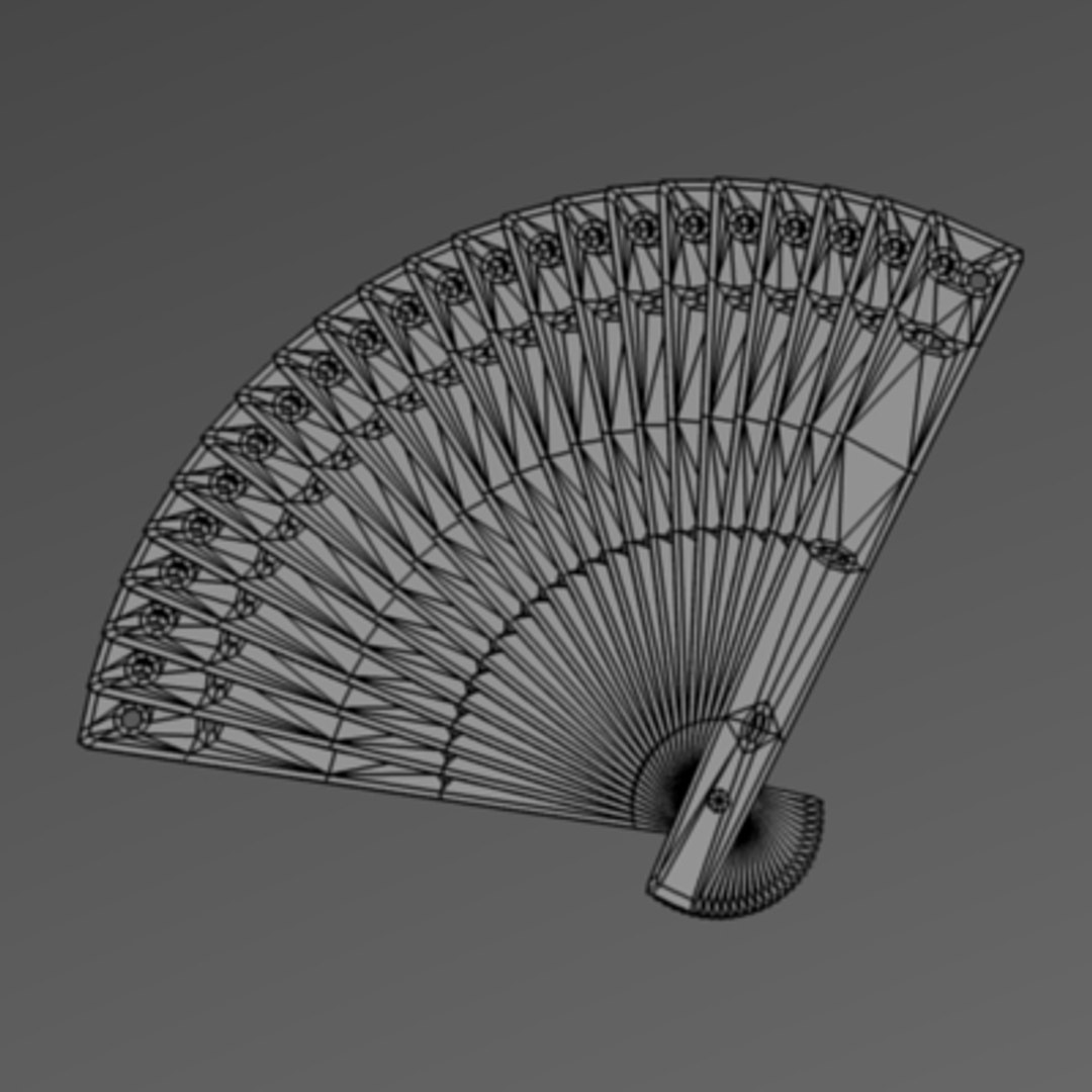 3d hand fan model