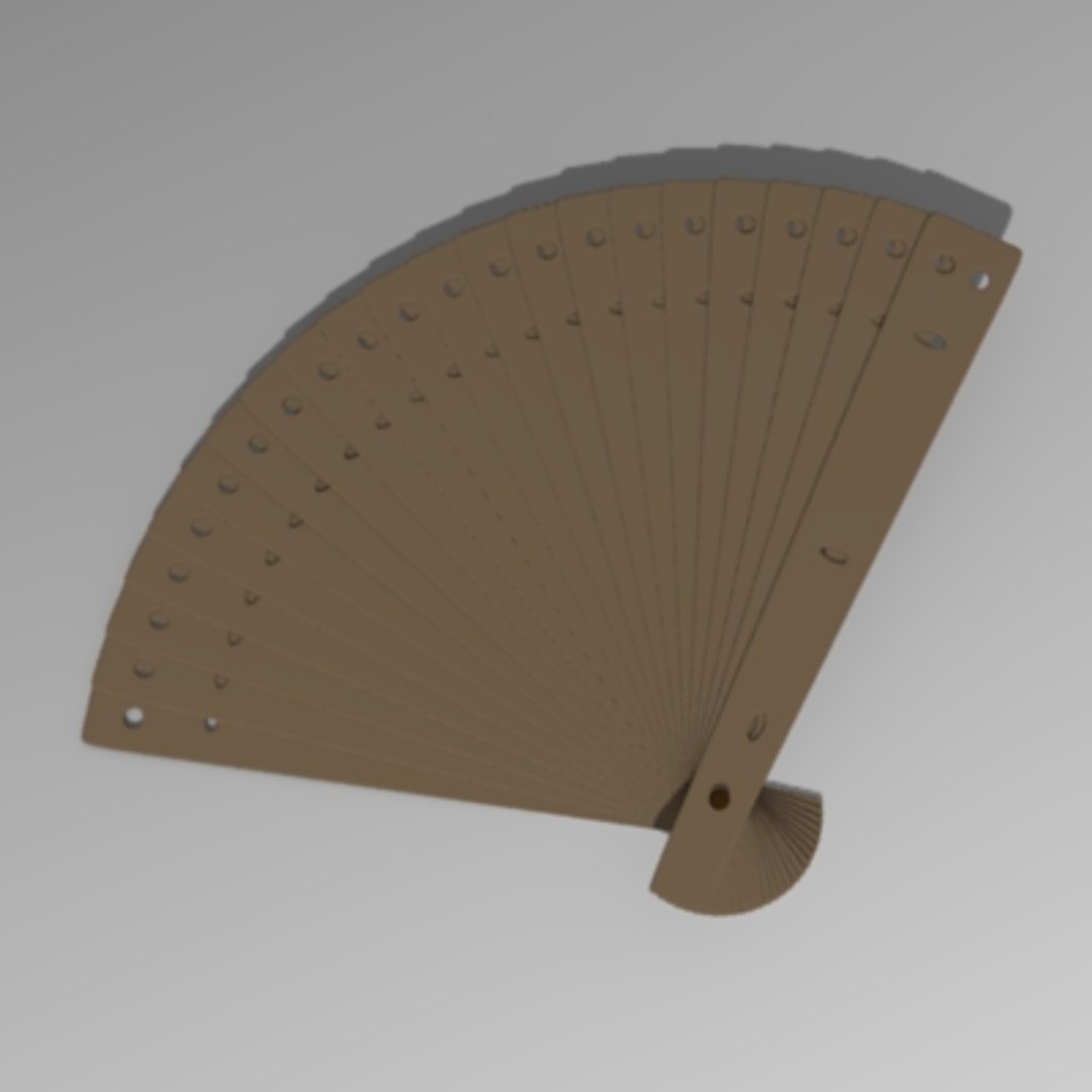 3d hand fan model