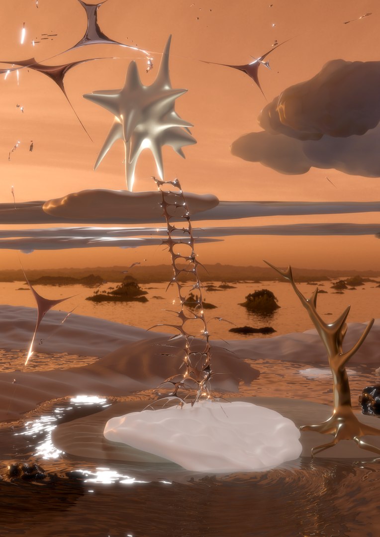 Blobby Heaven Environment Y2k Bloom Cybersigil Chrometype 3D Model 3D ...