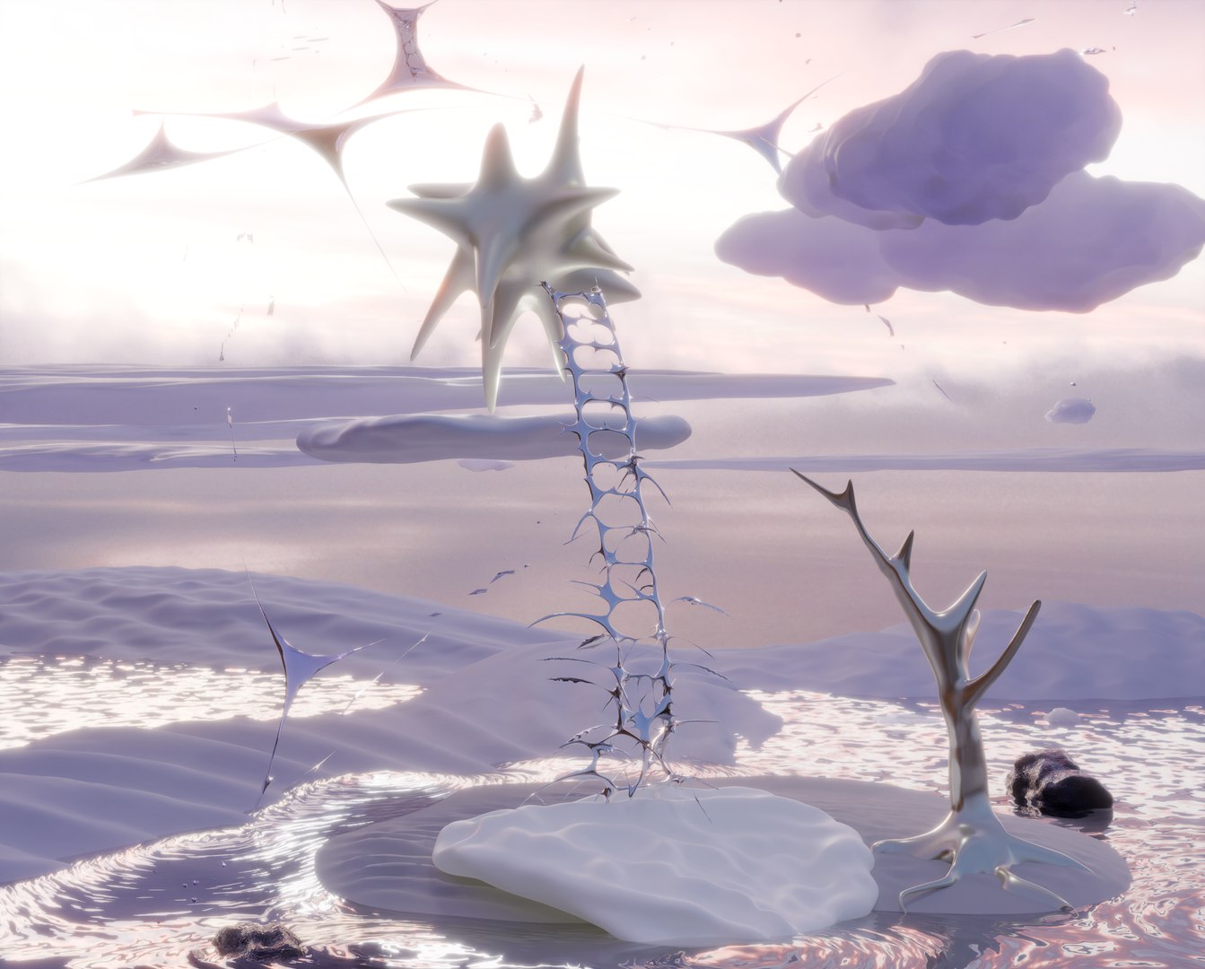 Blobby Heaven Environment Y2k Bloom Cybersigil Chrometype 3D Model 3D ...