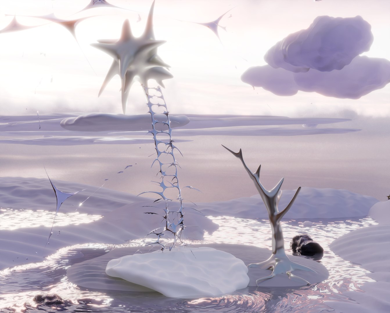 Blobby Heaven Environment Y2k Bloom Cybersigil Chrometype 3D Model 3D ...