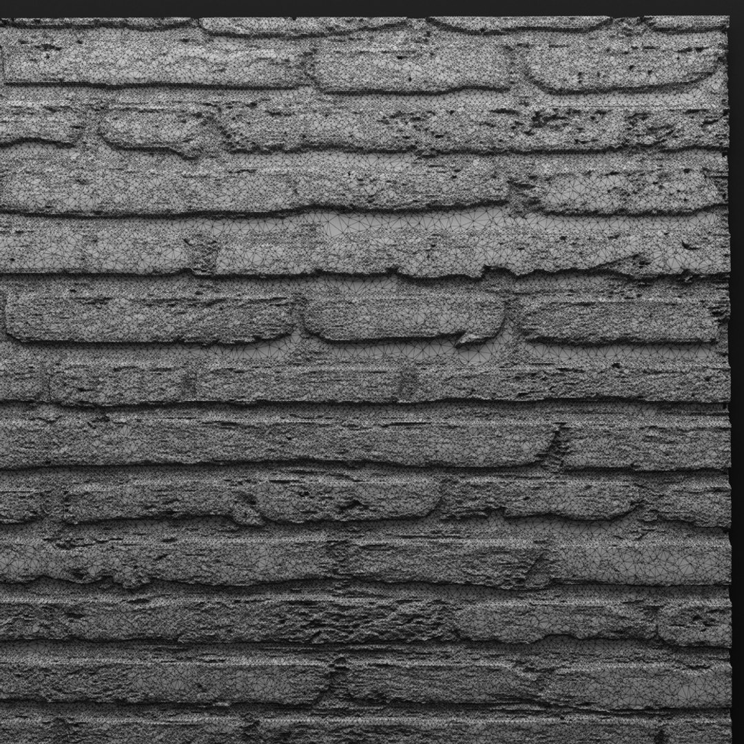 bricks wall 3d obj