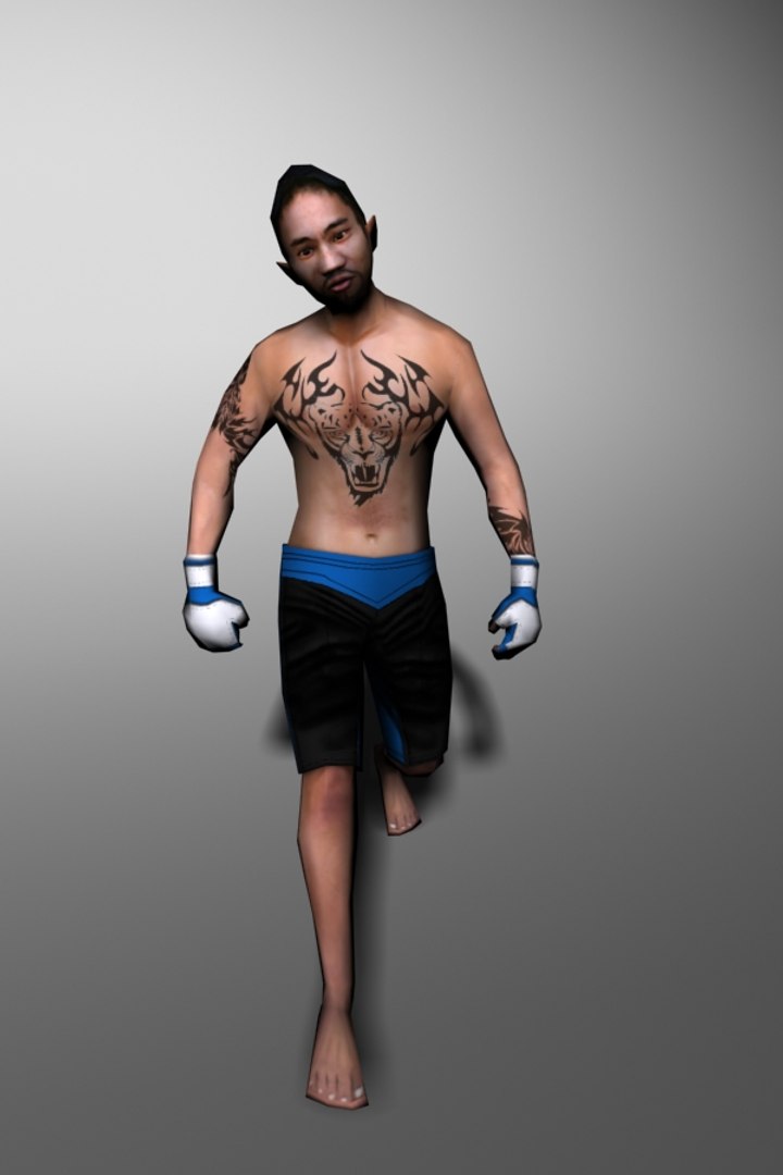 boxer animation fighting 3d 3ds