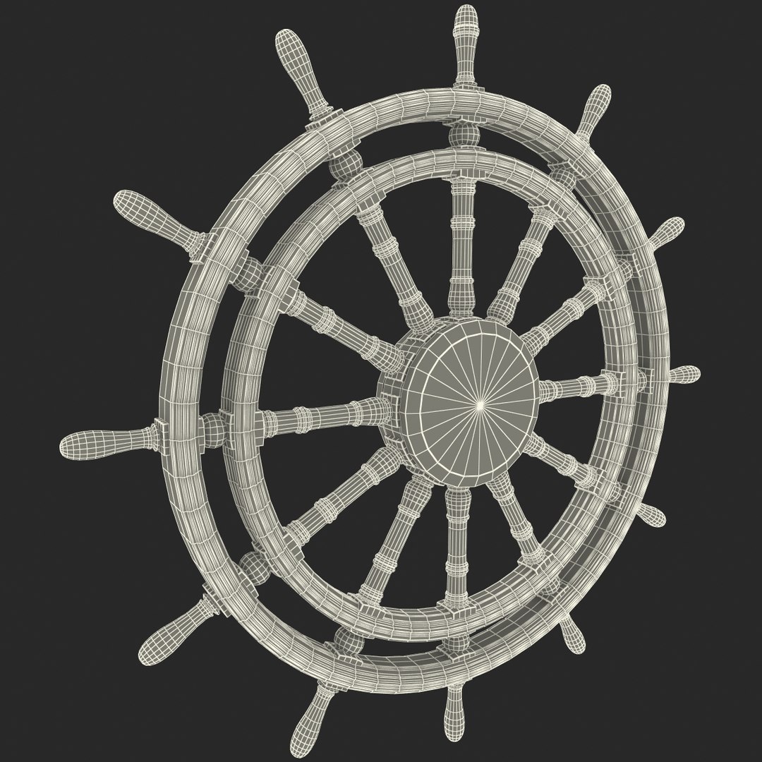 Ship Wheel 3 3d Obj