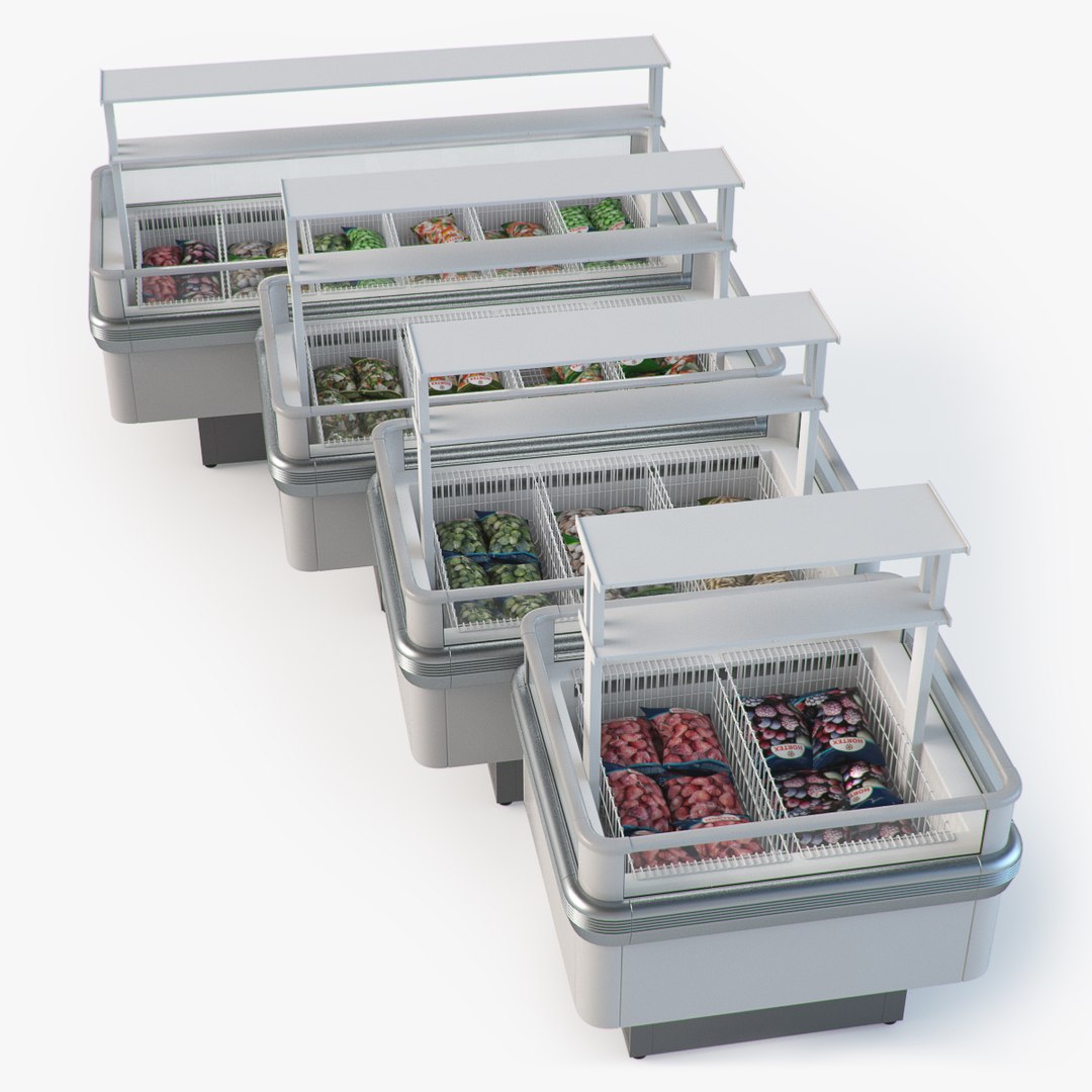 3d Model Fridges Grocery Product