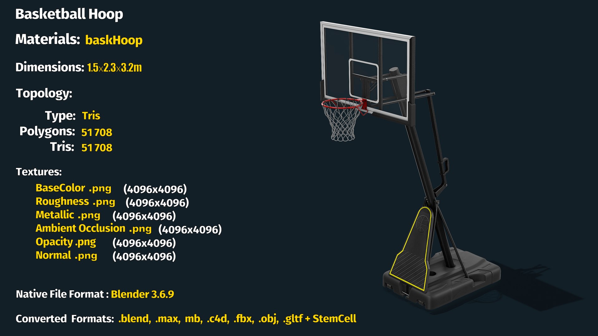 3D Basketball Hoop Model - TurboSquid 2249026