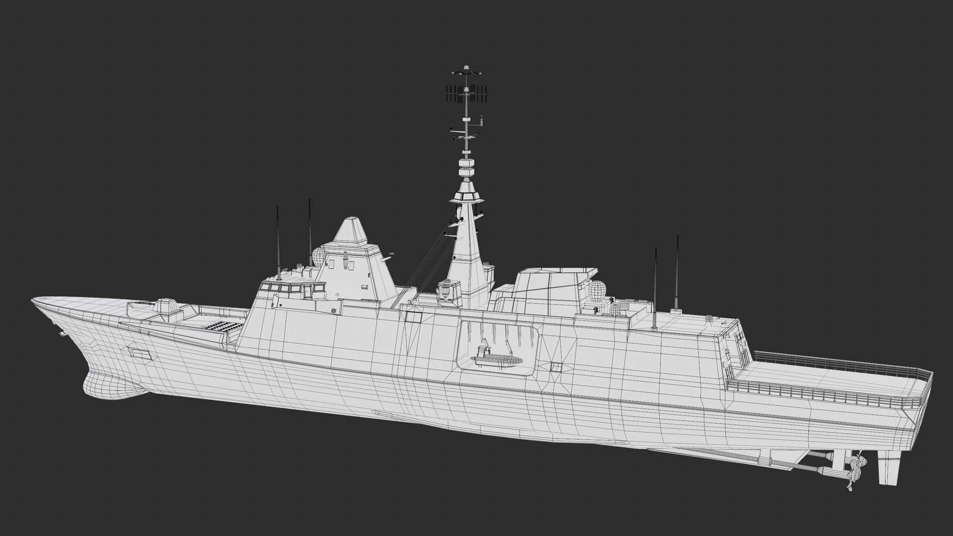 FREMM Modern French Frigate Warship Lowpoly PBR 3D model - TurboSquid ...