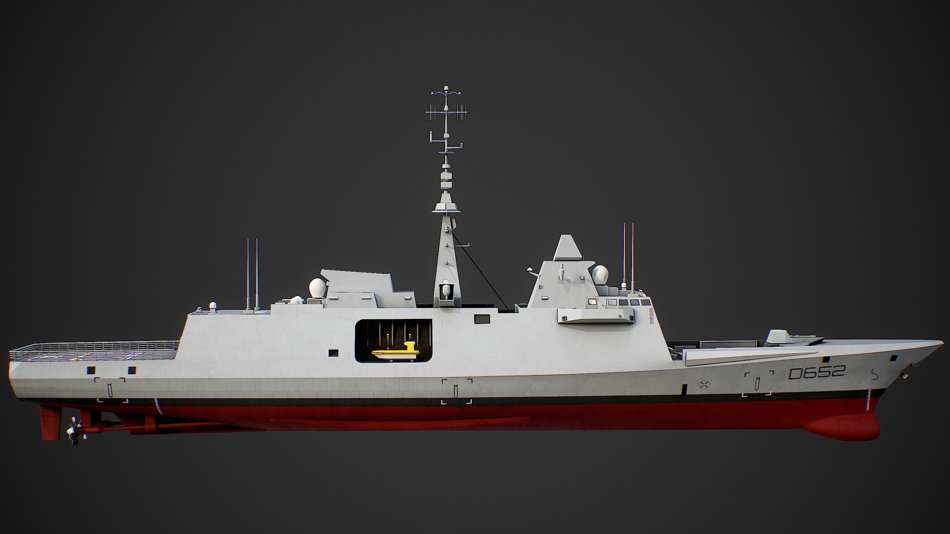 FREMM Modern French Frigate Warship Lowpoly PBR 3D model - TurboSquid ...