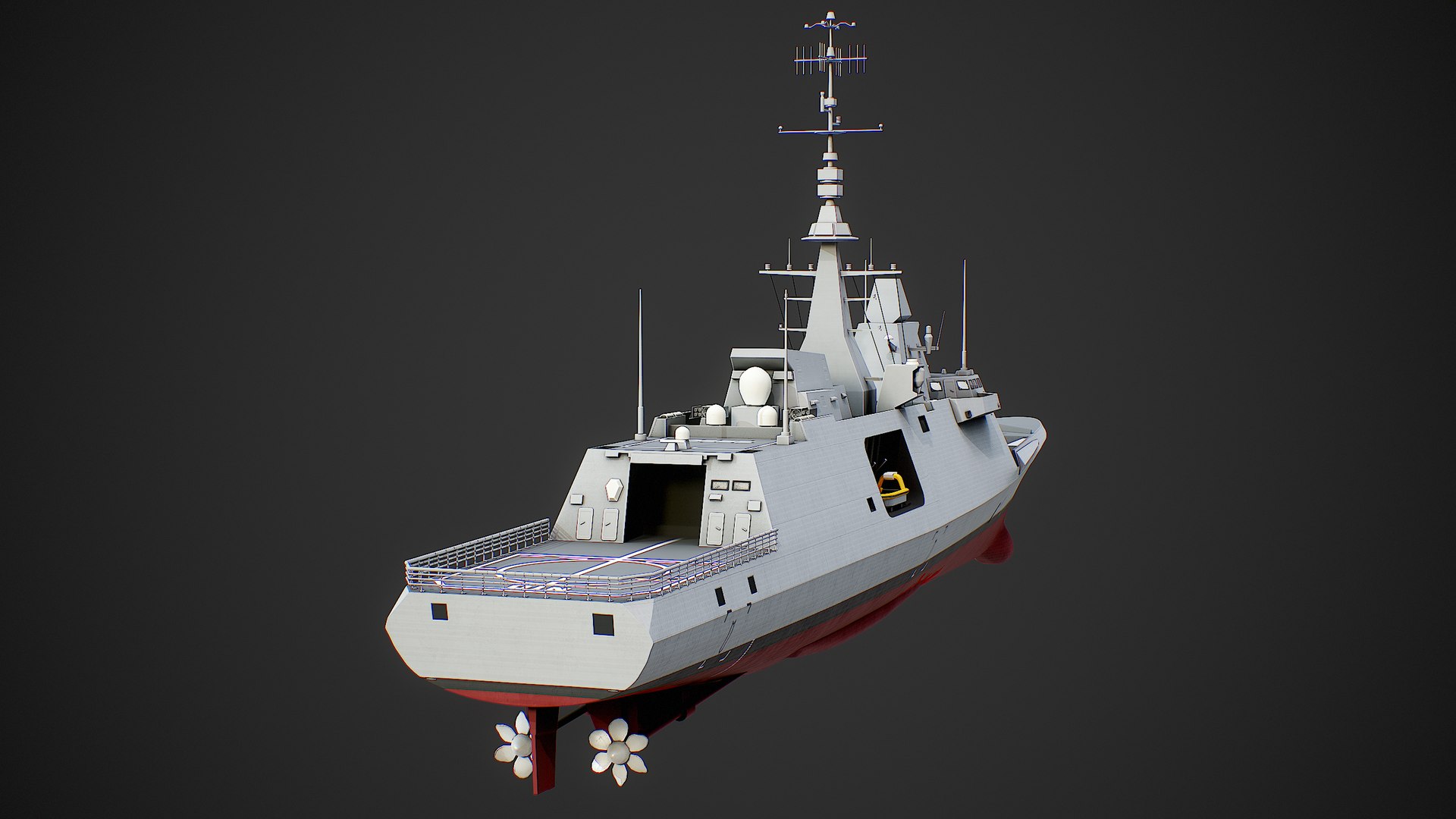 FREMM Modern French Frigate Warship Lowpoly PBR 3D model - TurboSquid ...