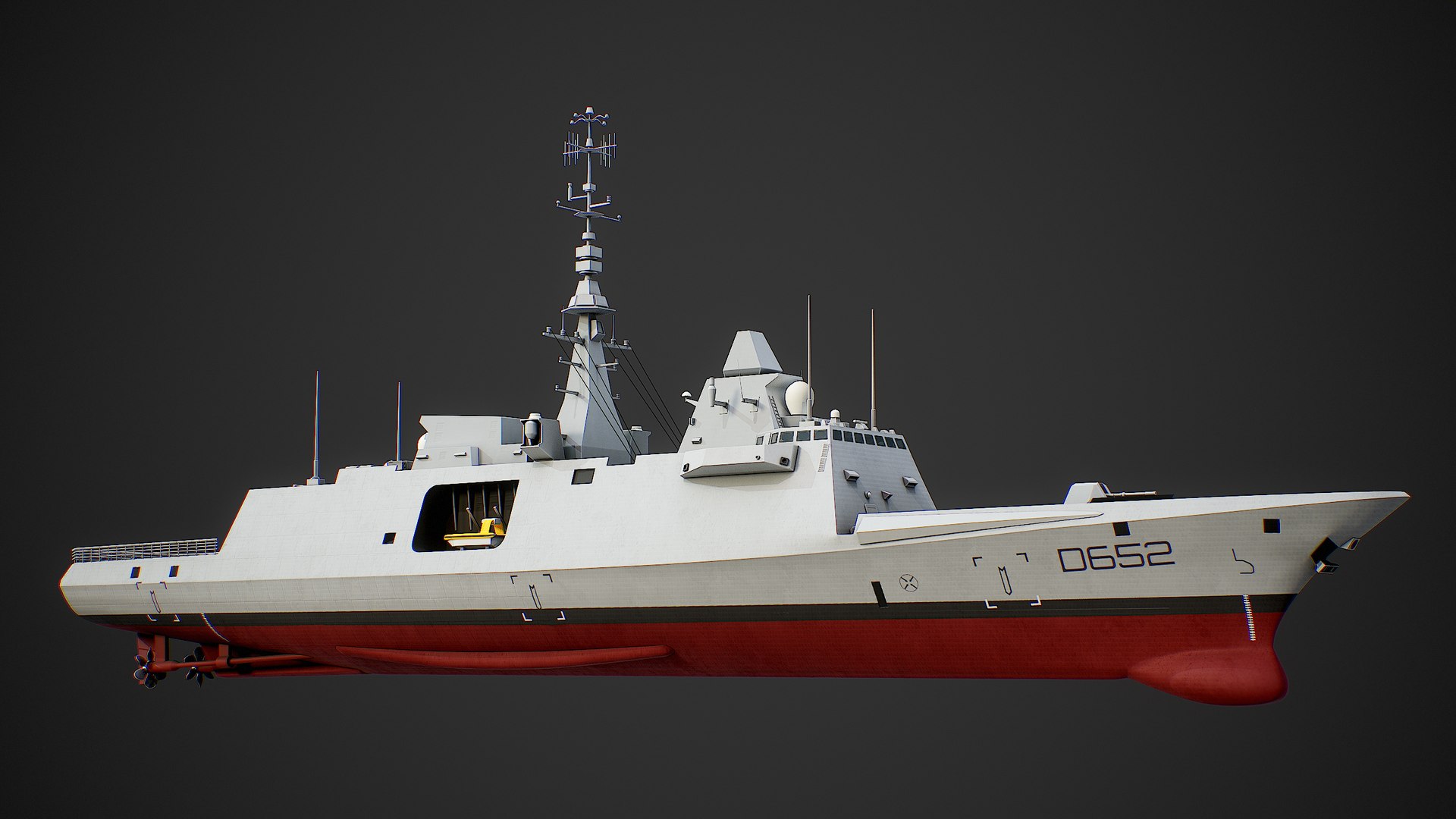 FREMM Modern French Frigate Warship Lowpoly PBR 3D model - TurboSquid ...