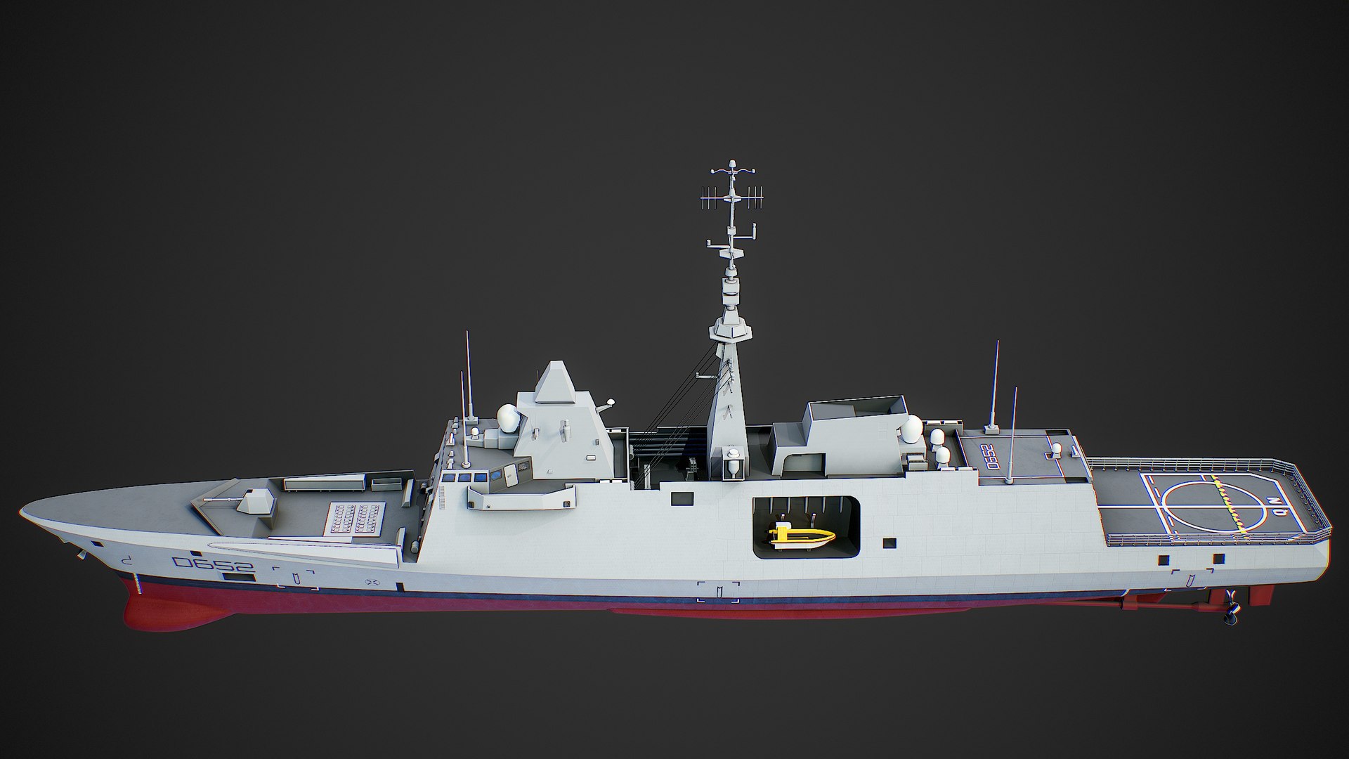 FREMM Modern French Frigate Warship Lowpoly PBR 3D model - TurboSquid ...