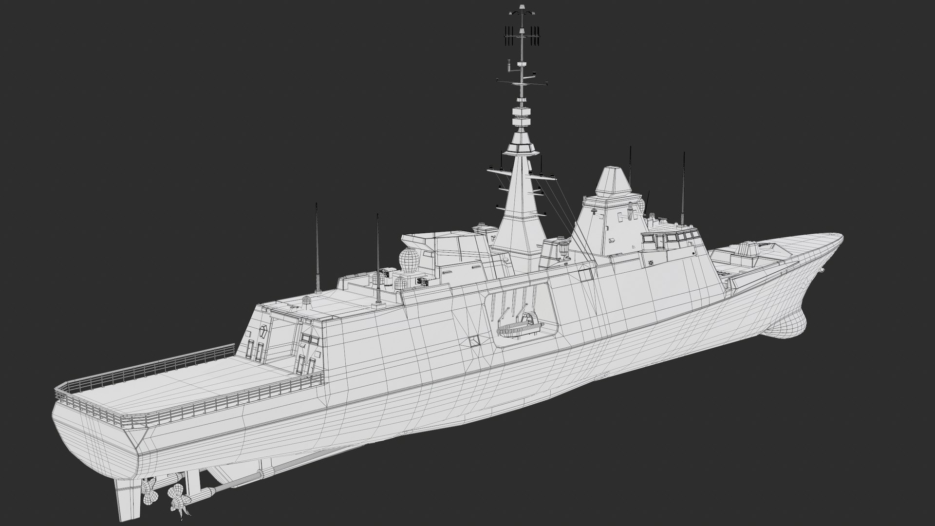 FREMM Modern French Frigate Warship Lowpoly PBR 3D model - TurboSquid ...
