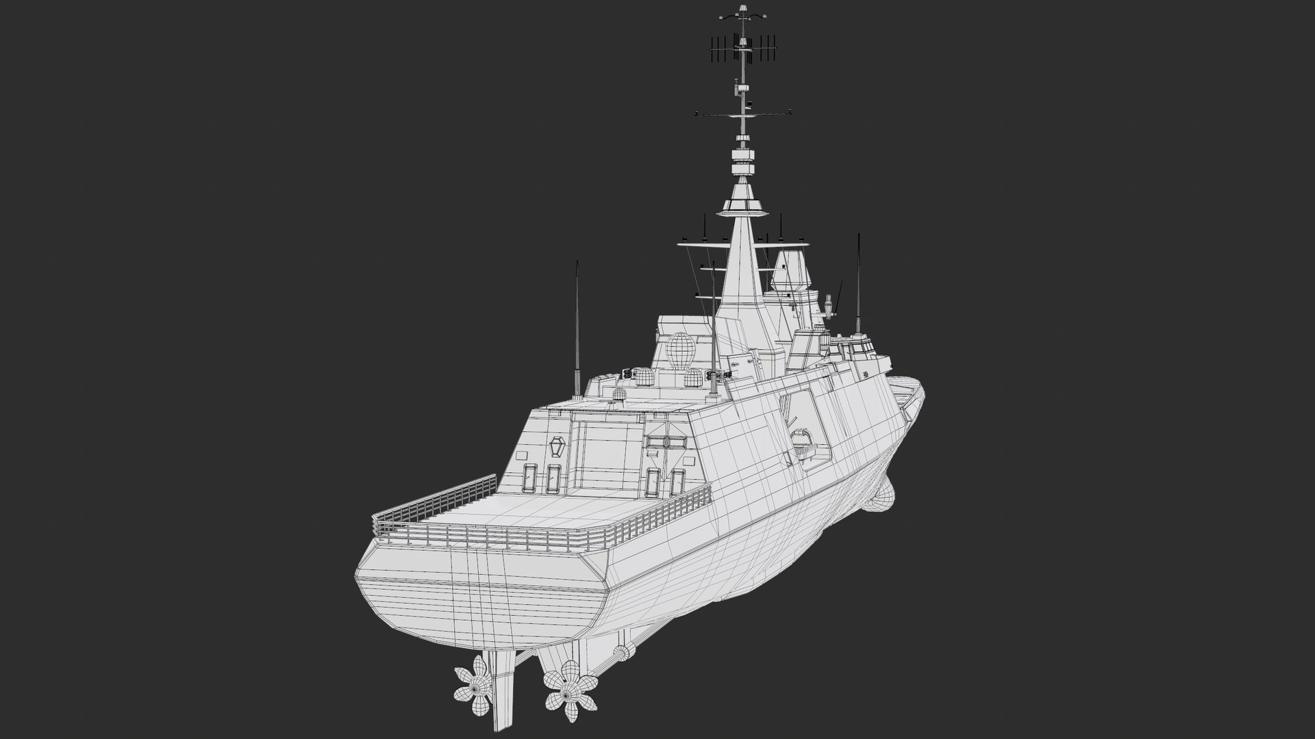FREMM Modern French Frigate Warship Lowpoly PBR 3D model - TurboSquid ...