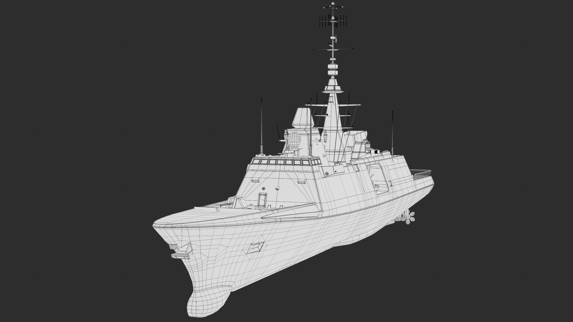 FREMM Modern French Frigate Warship Lowpoly PBR 3D model - TurboSquid ...