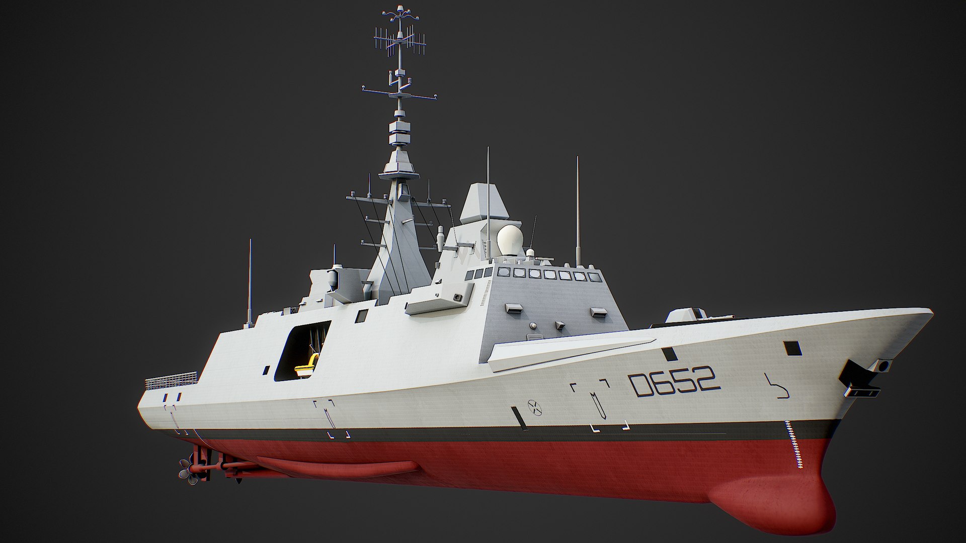 FREMM Modern French Frigate Warship Lowpoly PBR 3D model - TurboSquid ...