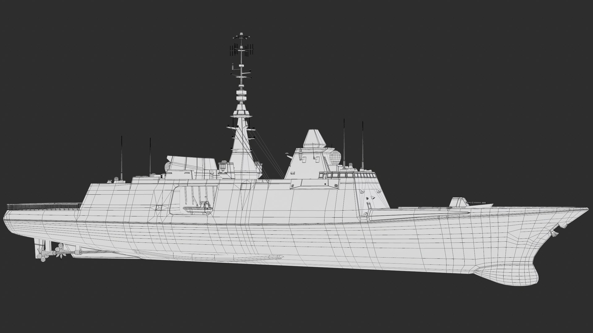 FREMM Modern French Frigate Warship Lowpoly PBR 3D model - TurboSquid ...