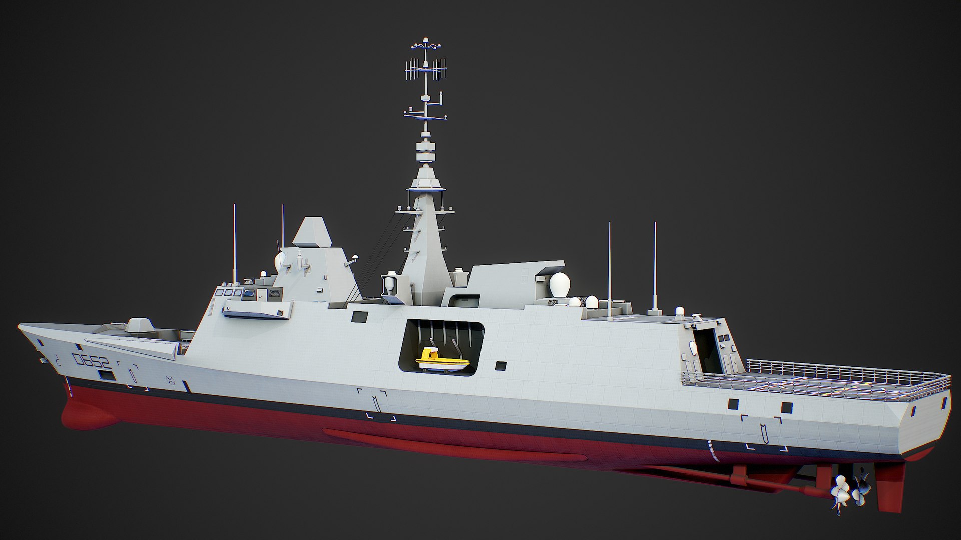 FREMM Modern French Frigate Warship Lowpoly PBR 3D model - TurboSquid ...