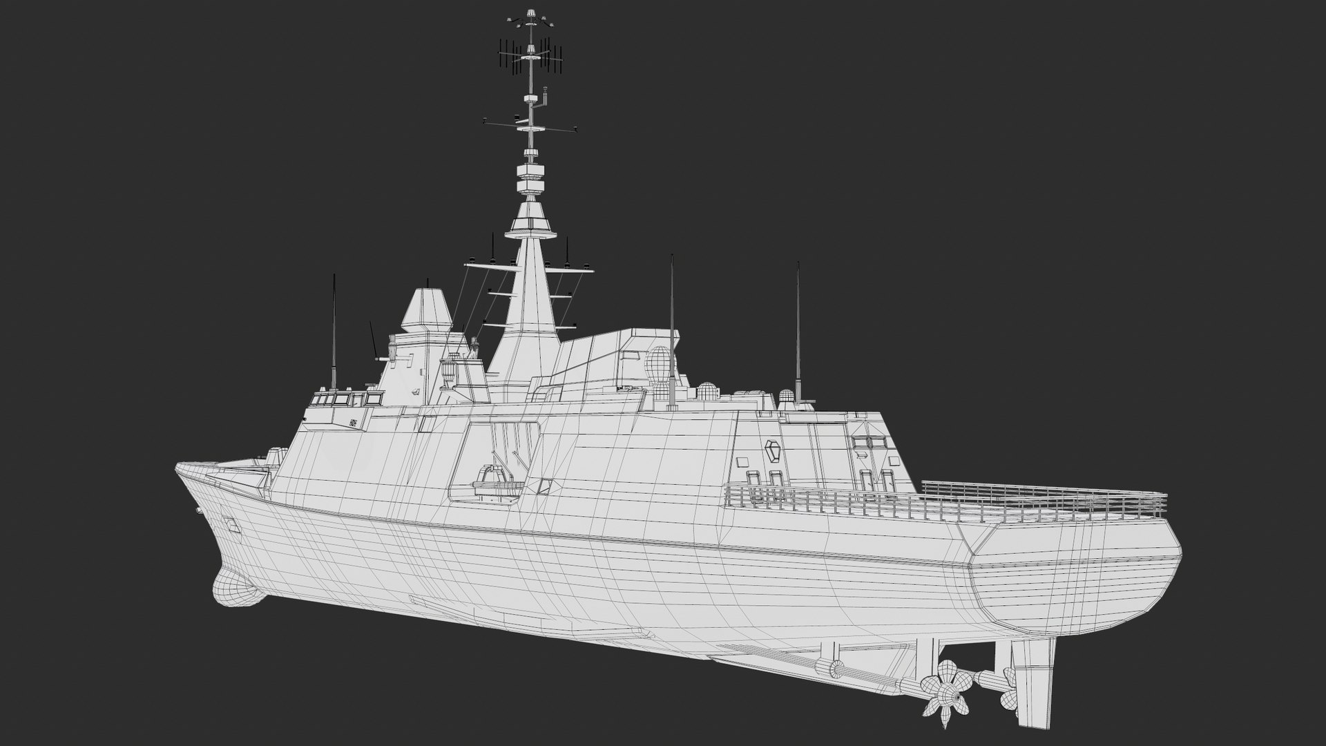 FREMM Modern French Frigate Warship Lowpoly PBR 3D model - TurboSquid ...